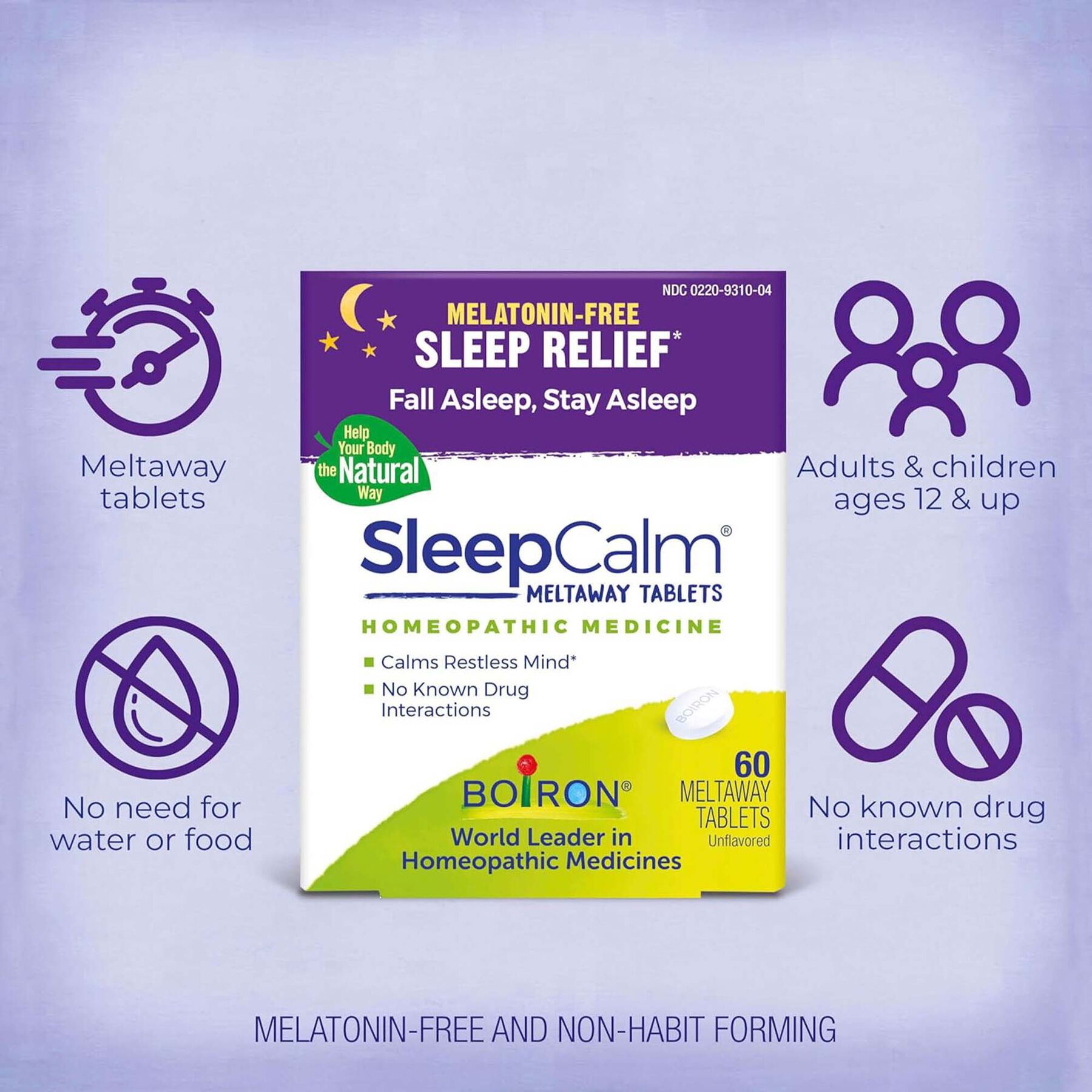FSA Eligible SleepCalm® Meltaway Tablets Homeopathic Medicine, 60 ct ...
