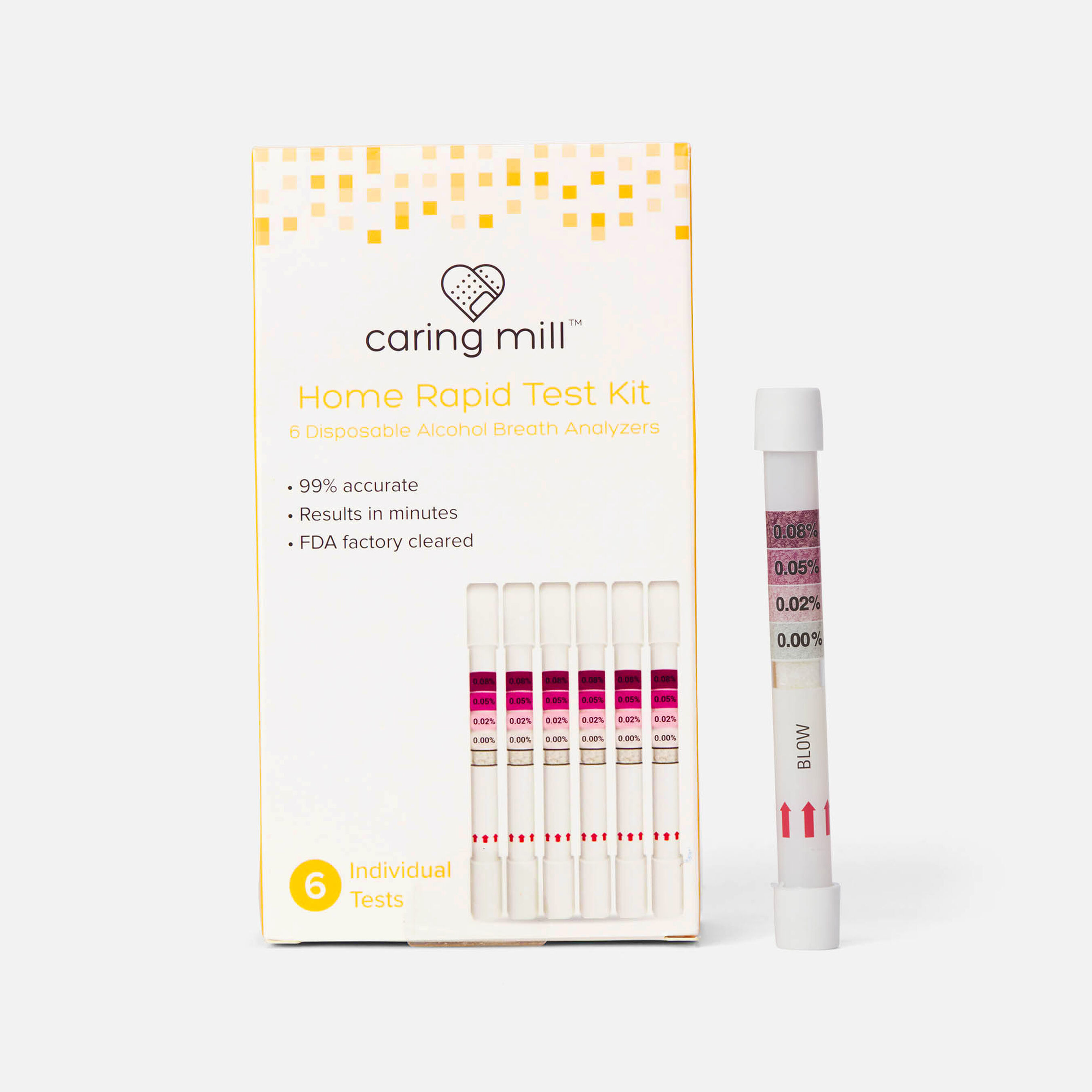 FSA Eligible Caring Mill™ Alcohol Breath Analyzer Home Rapid Test ...