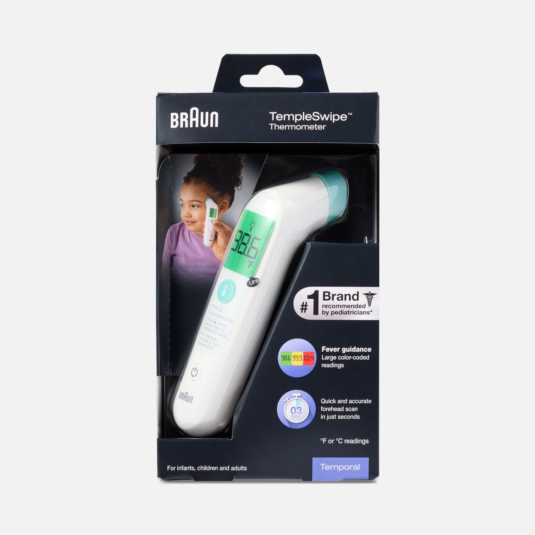 FSA Eligible Braun Sensian™ Swipe 5 Forehead Thermometer | FSA Store