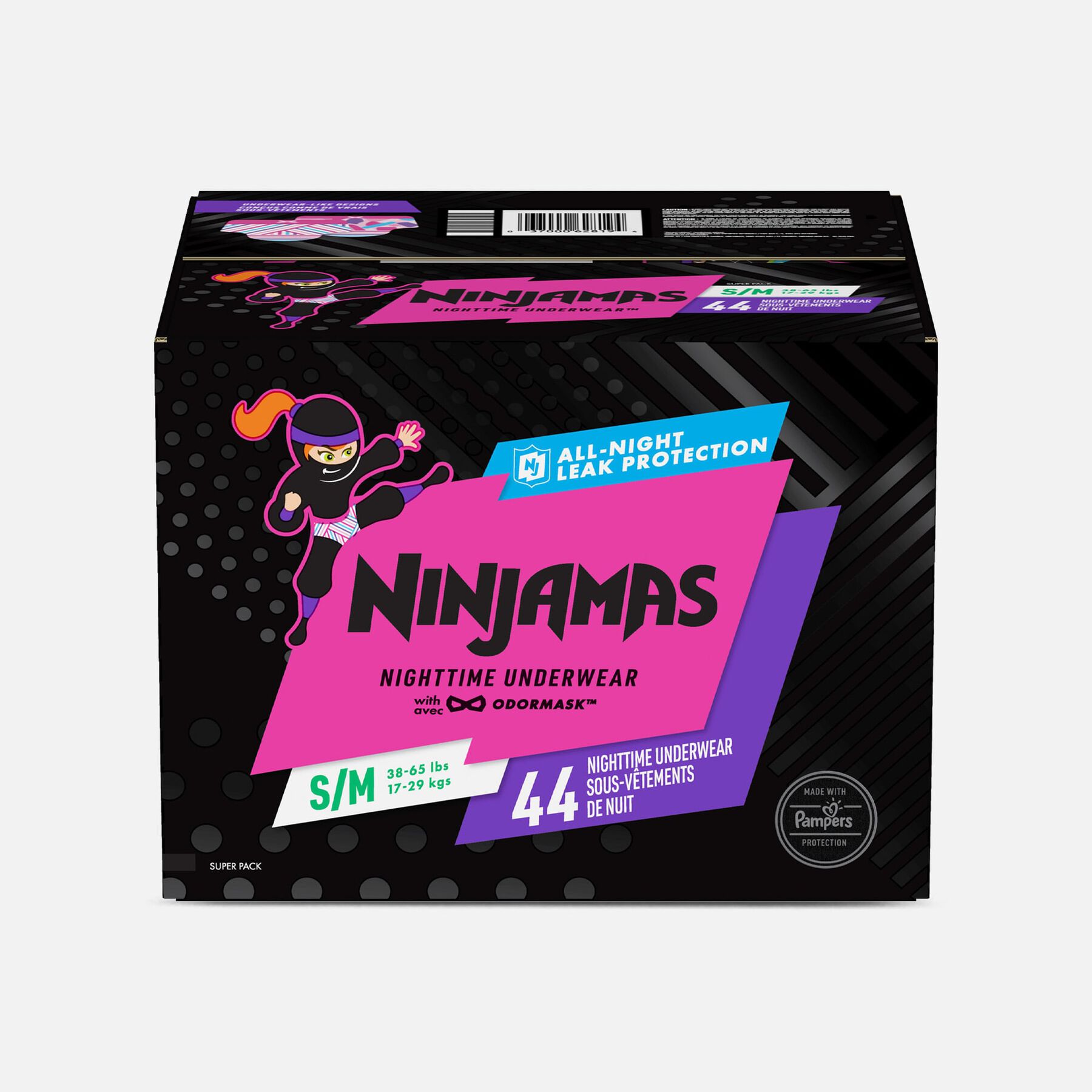 FSA Eligible Ninjamas Nighttime Bedwetting Underwear, Girl, Size S/M ...