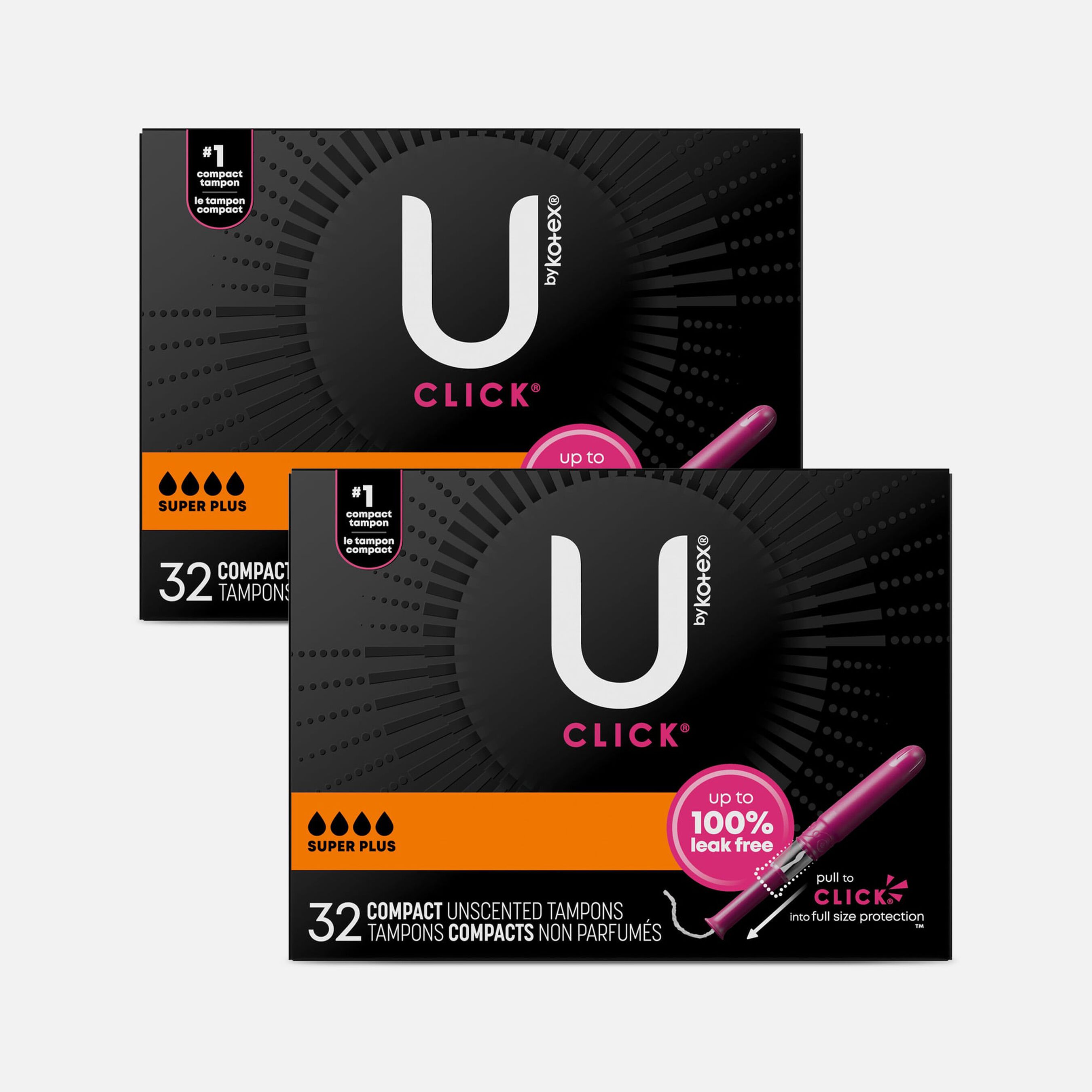 FSA Eligible U by Kotex Click Compact Tampons, Super Plus Absorbency ...