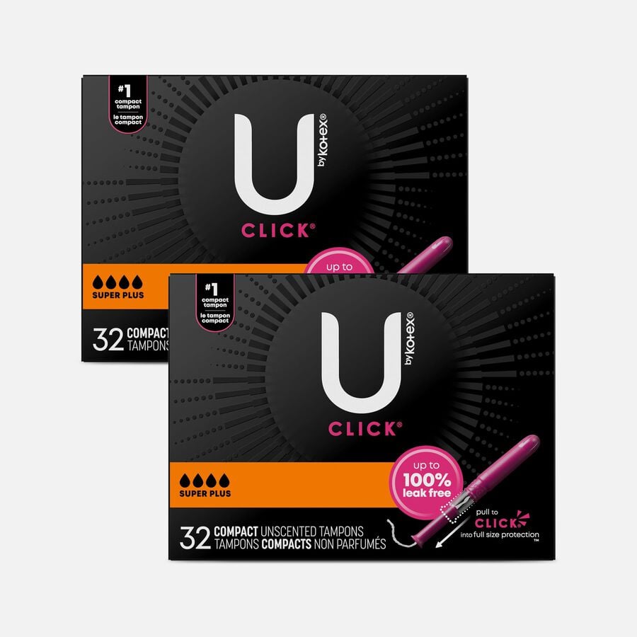 FSA Eligible U by Kotex Click Compact Tampons, Super Plus Absorbency ...