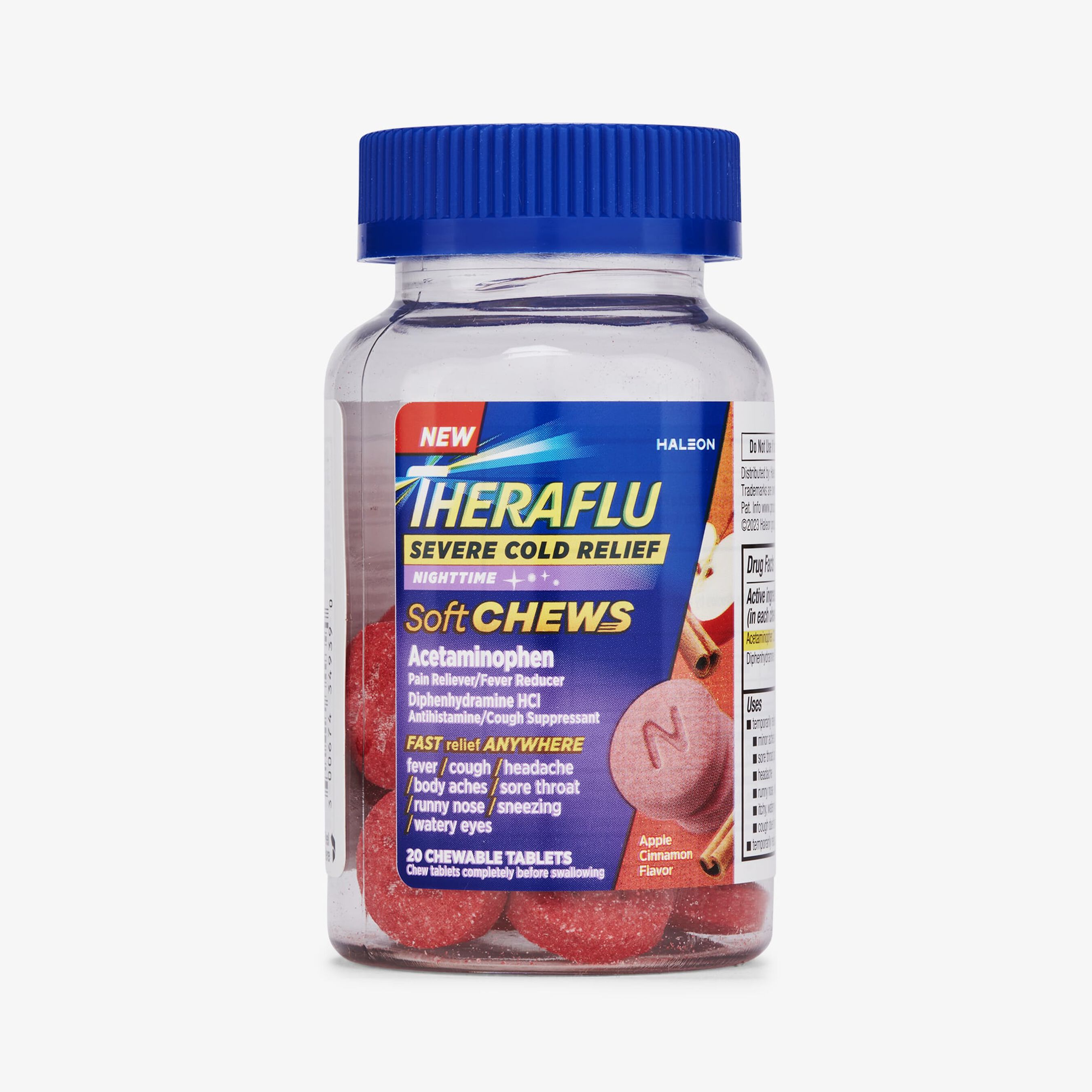 FSA Eligible Theraflu Severe Cold Relief Nighttime Soft Chews, Apple ...