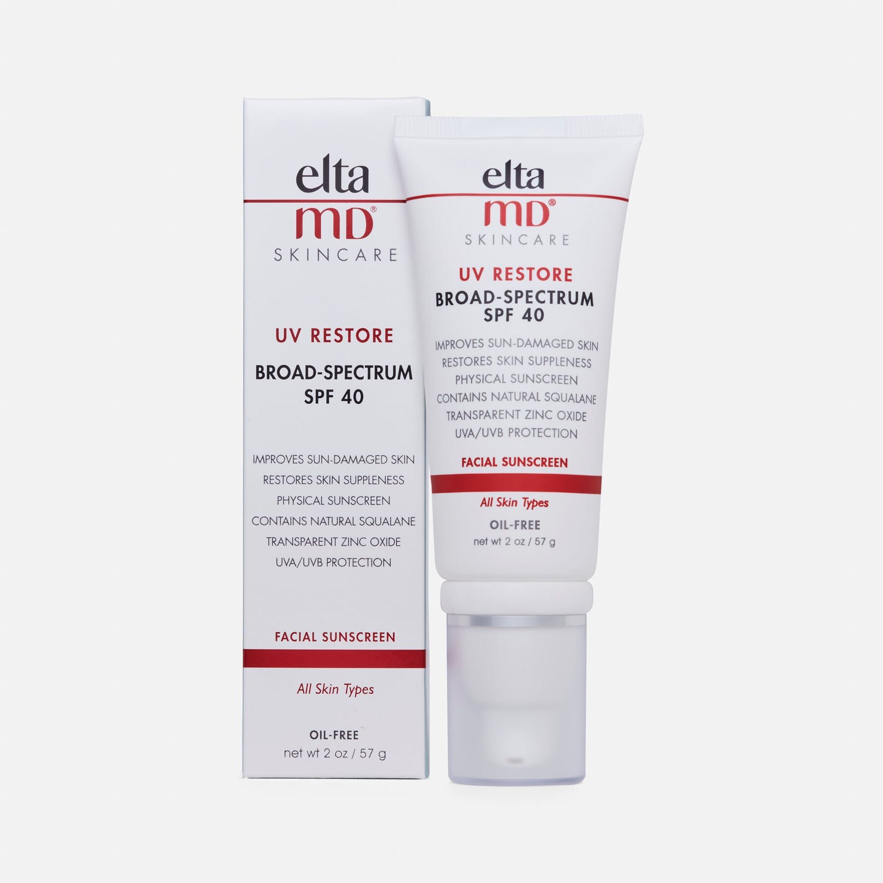 FSA Eligible EltaMD UV Restore Broad-Spectrum Face Sunscreen, SPF 40, 2 ...