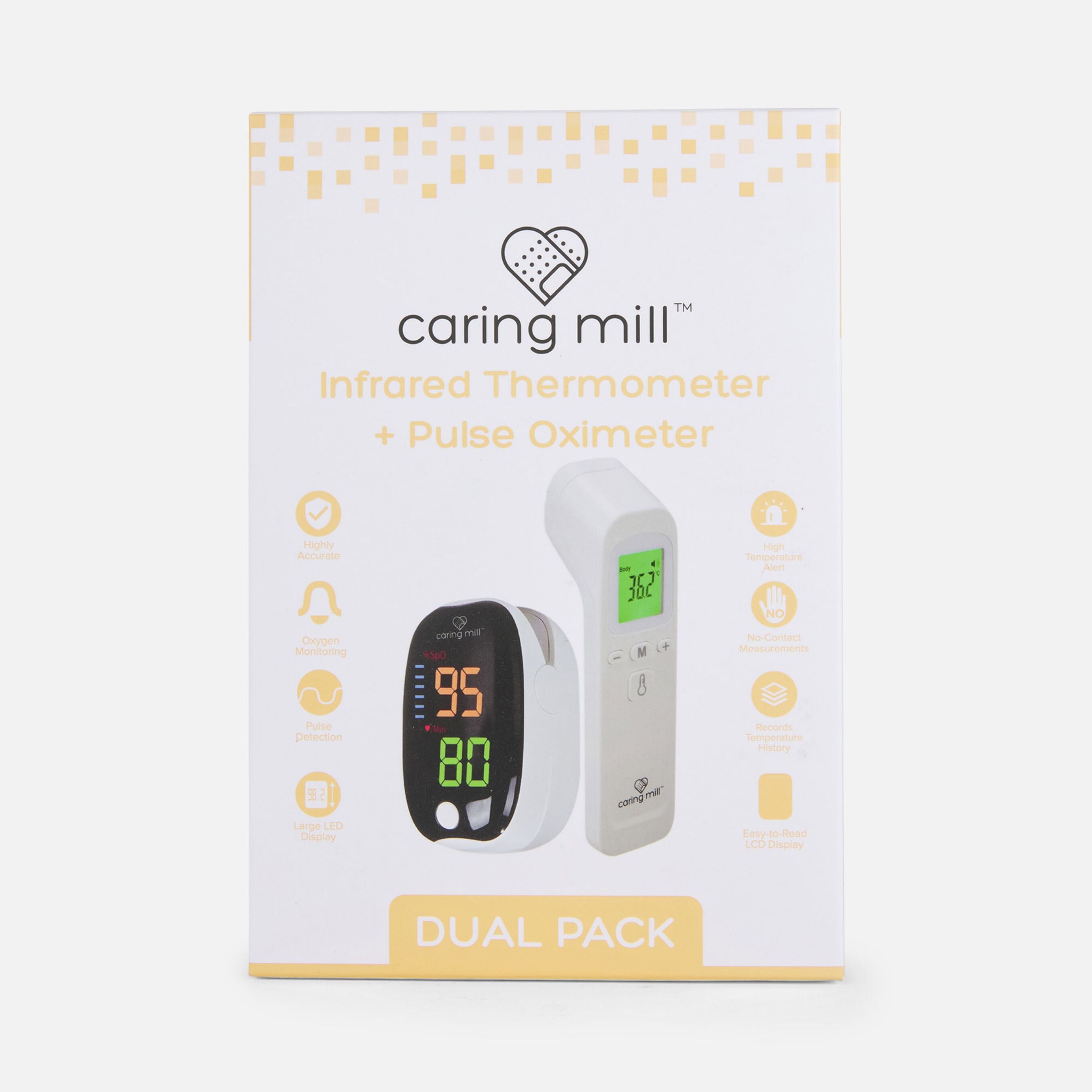 FSA Eligible Caring Mill™ Thermometer & Pulse Oximeter, Dual Pack | FSA ...