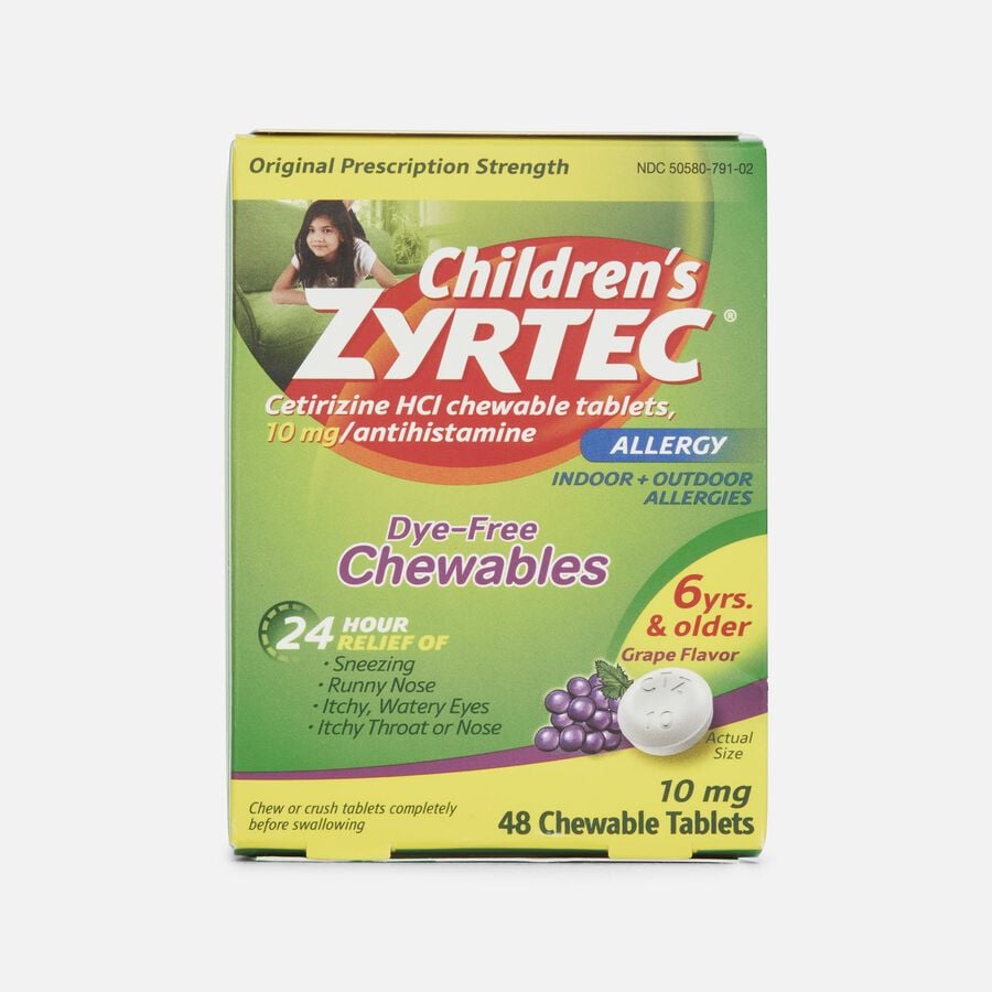 FSA Eligible Children’s Zyrtec 24-Hour Allergy Relief Chewable Tablets ...
