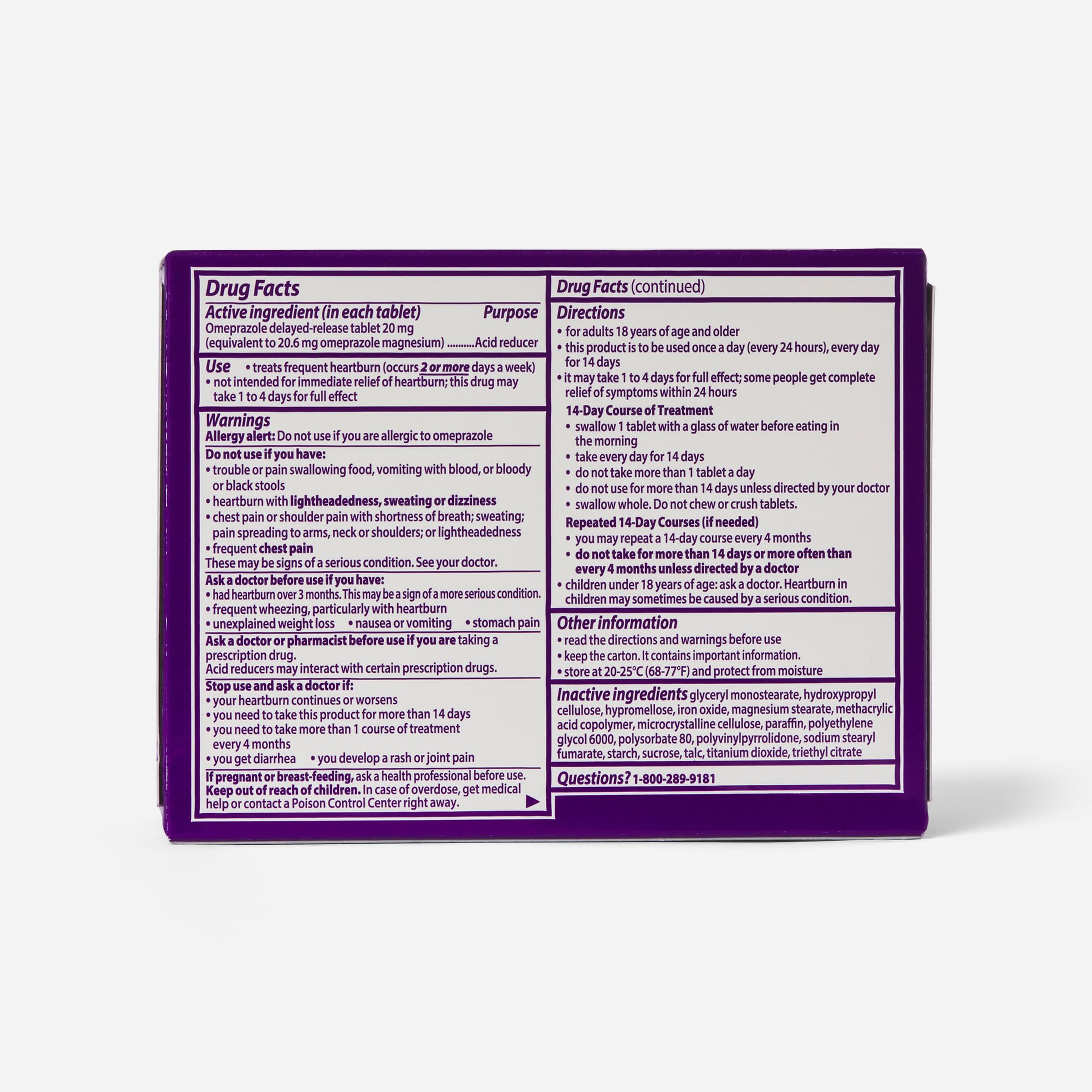 FSA Eligible Prilosec OTC Heartburn Relief and Acid Reducer Tablets, 42 ...