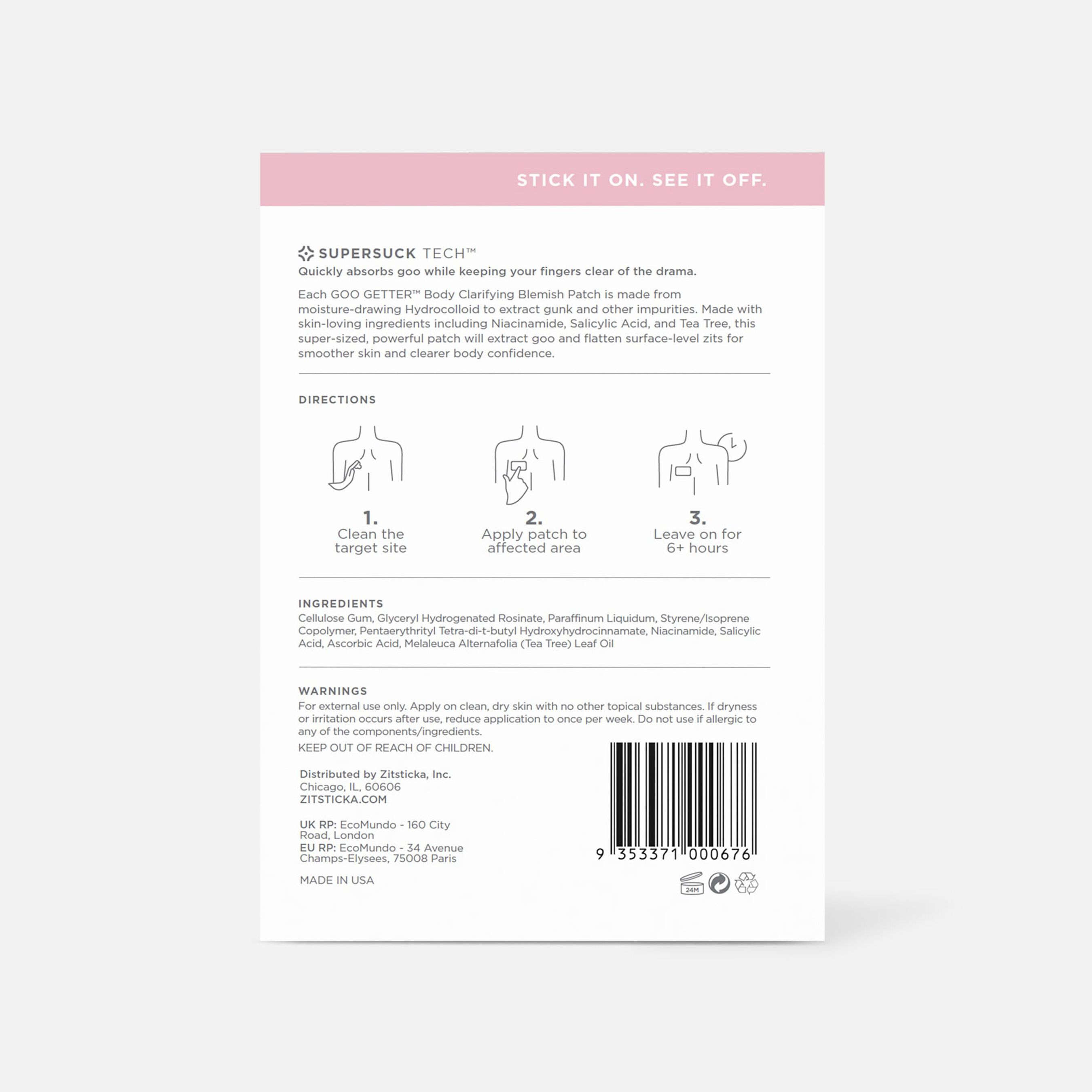 FSA Eligible ZitSticka GOO GETTER Body Patches, 9 ct. | FSA Store