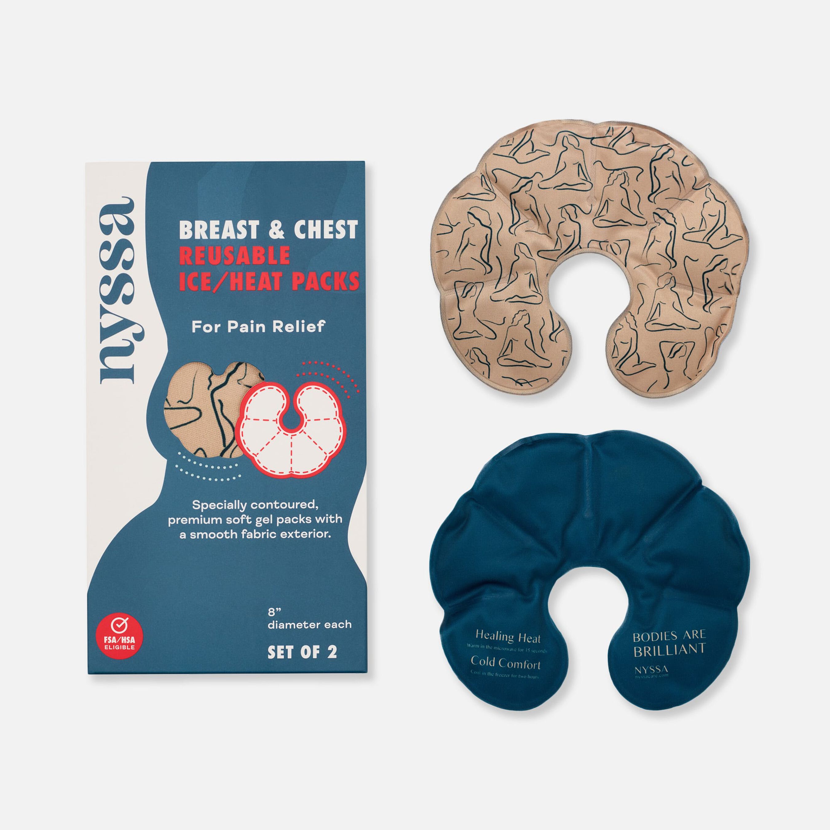 FSA Eligible Nyssa Breast & Chest Reusable Ice/Heat Packs, 2 ct. | FSA ...
