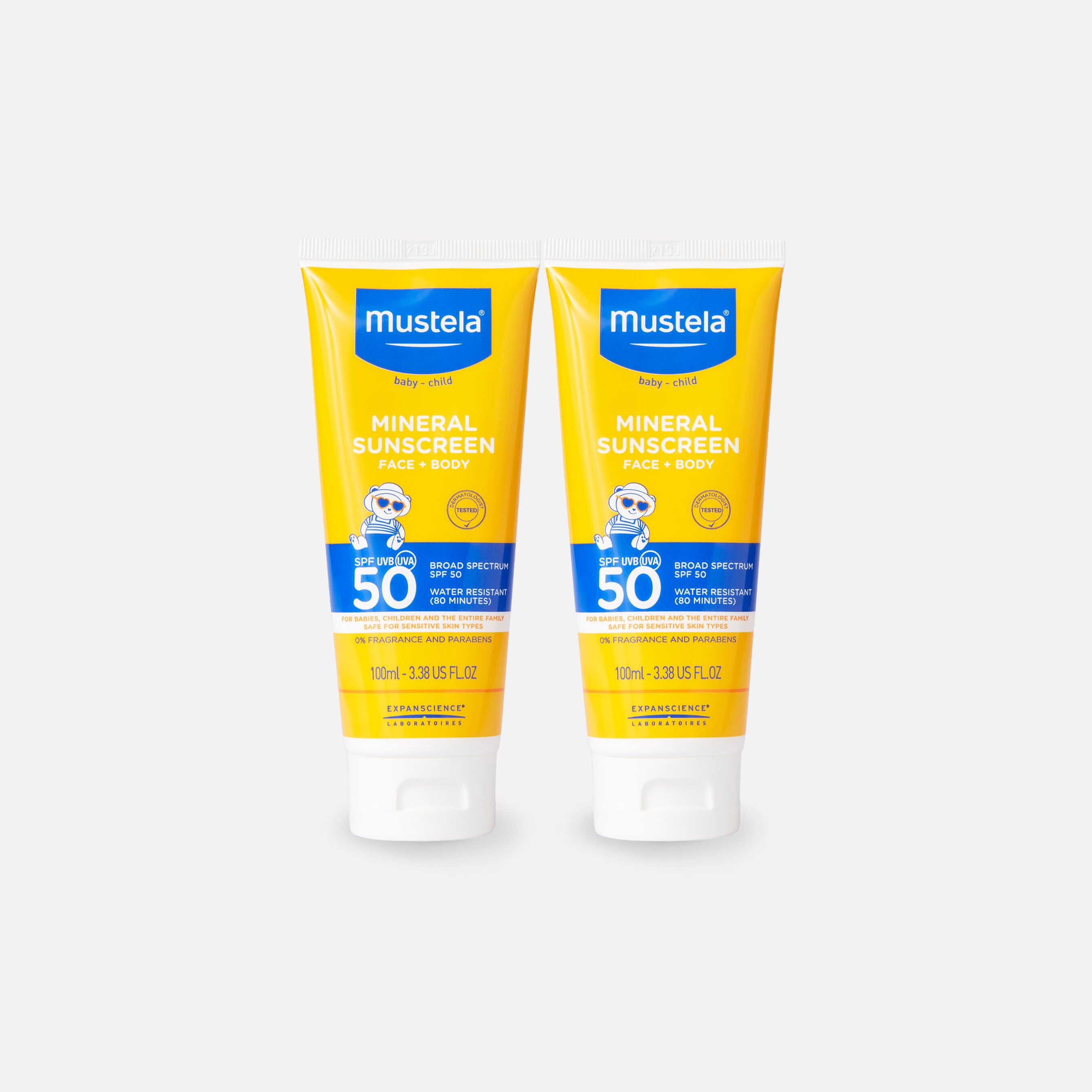 FSA Eligible Mustela Mineral Sunscreen Lotion, SPF 50, 3.38 oz. (2-Pack ...