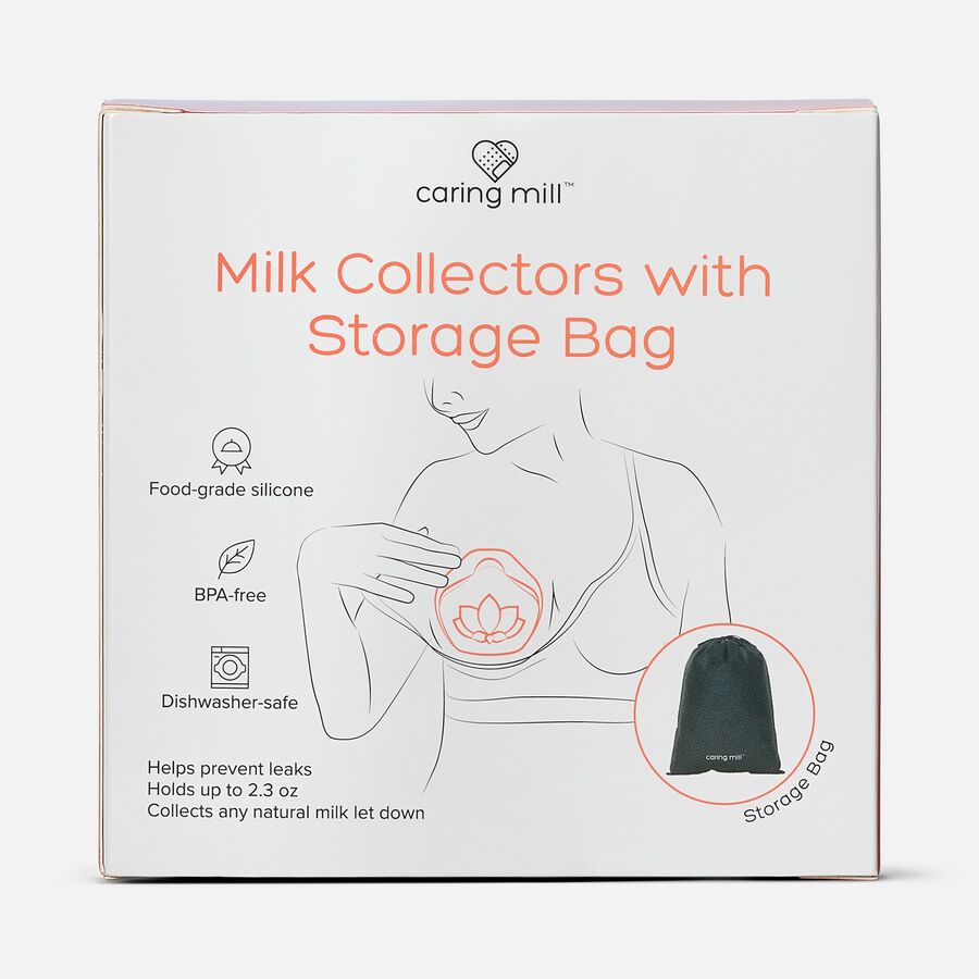FSA Eligible Caring Mill™ Silicone Milk Collectors with Storage Bag, 5 ...