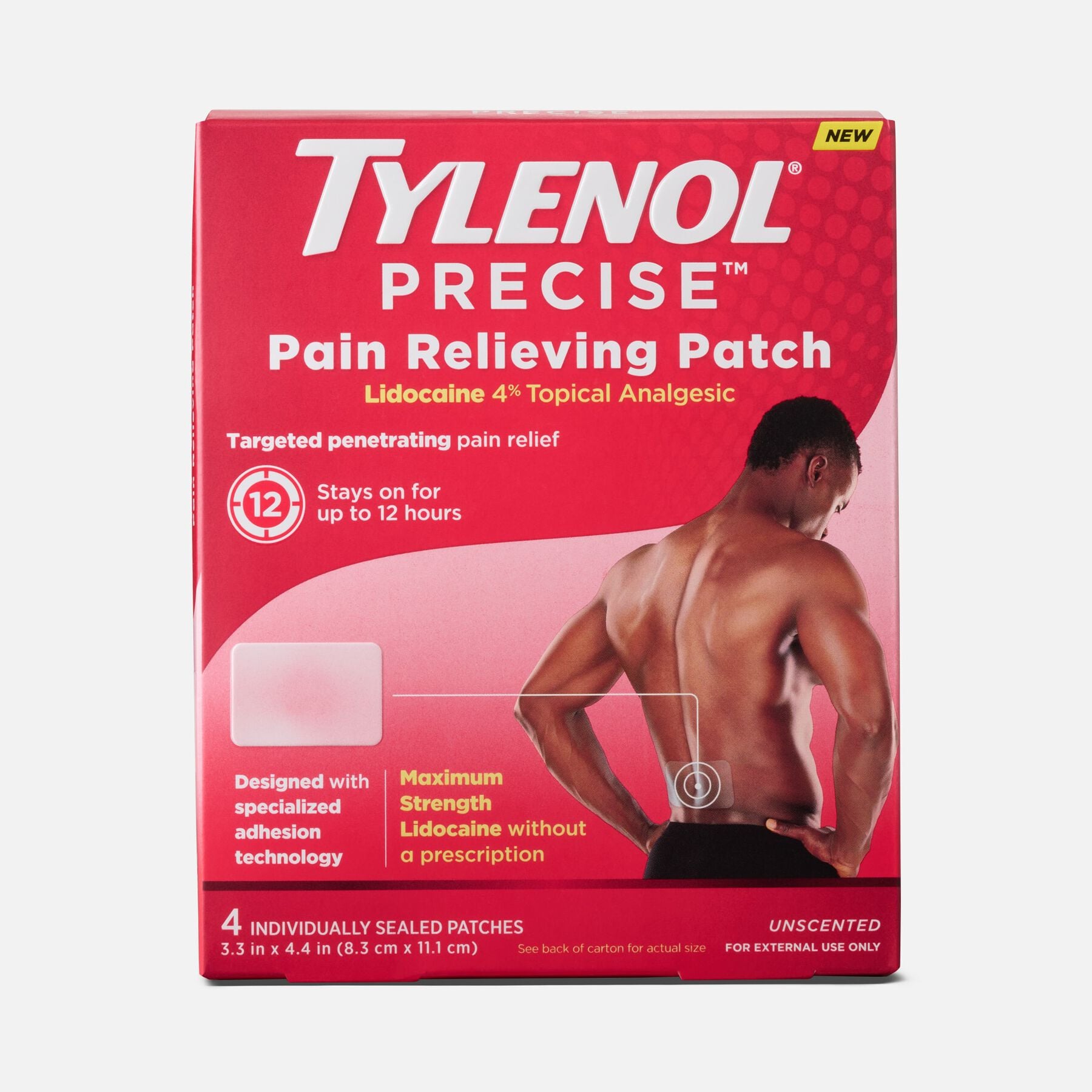 FSA Eligible TYLENOL® PRECISE® Pain Relieving Patches, Large, 4 ct ...