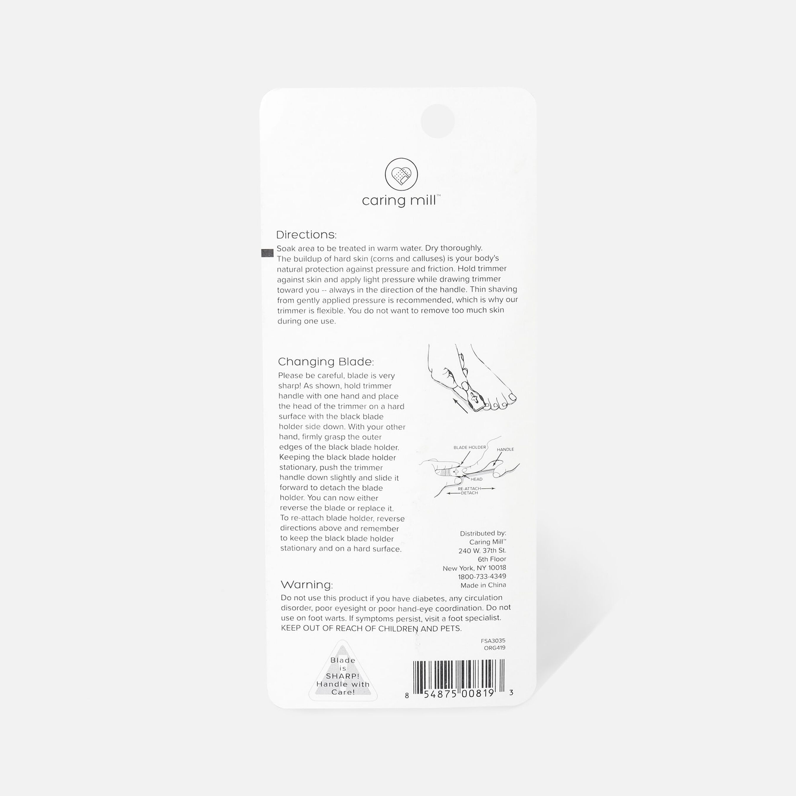 Caring Mill® Corn and Callus Trimmer