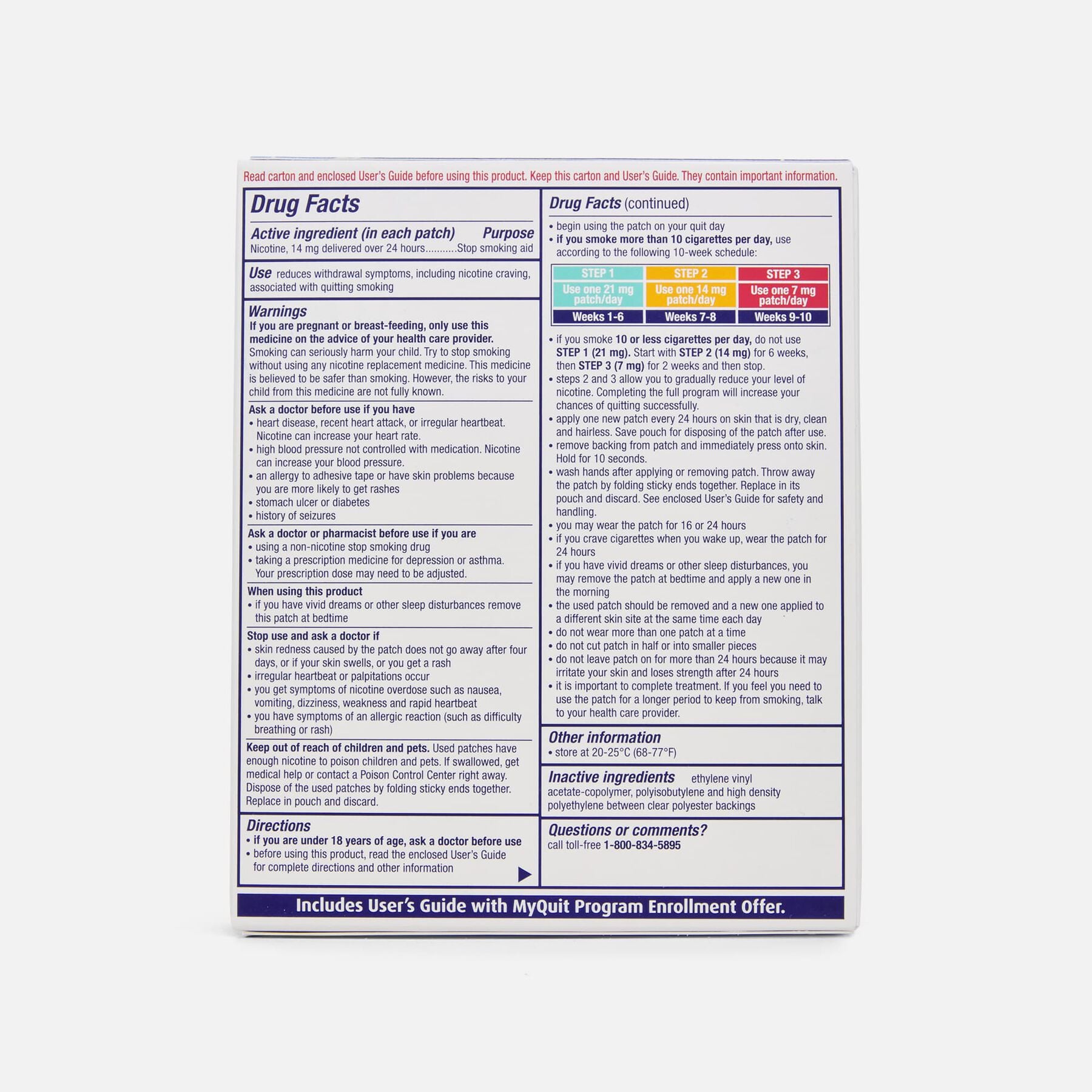 FSA Eligible NicoDerm CQ Step 2 Clear Nicotine Patches, 14mg, 14 ct ...