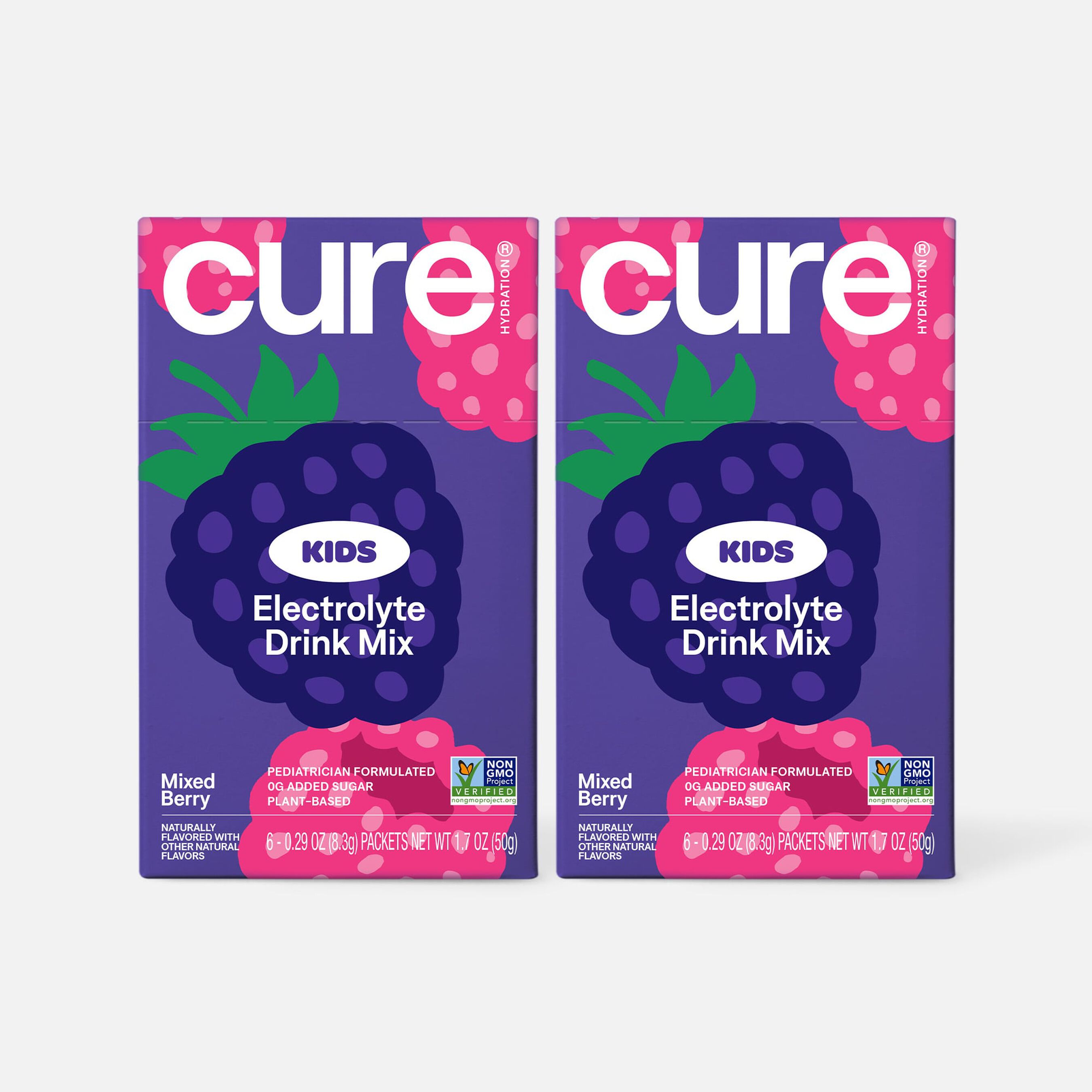 FSA Eligible Cure Kids Hydrating Electrolyte Mix Pouch, Mixed Berry, 6 ...