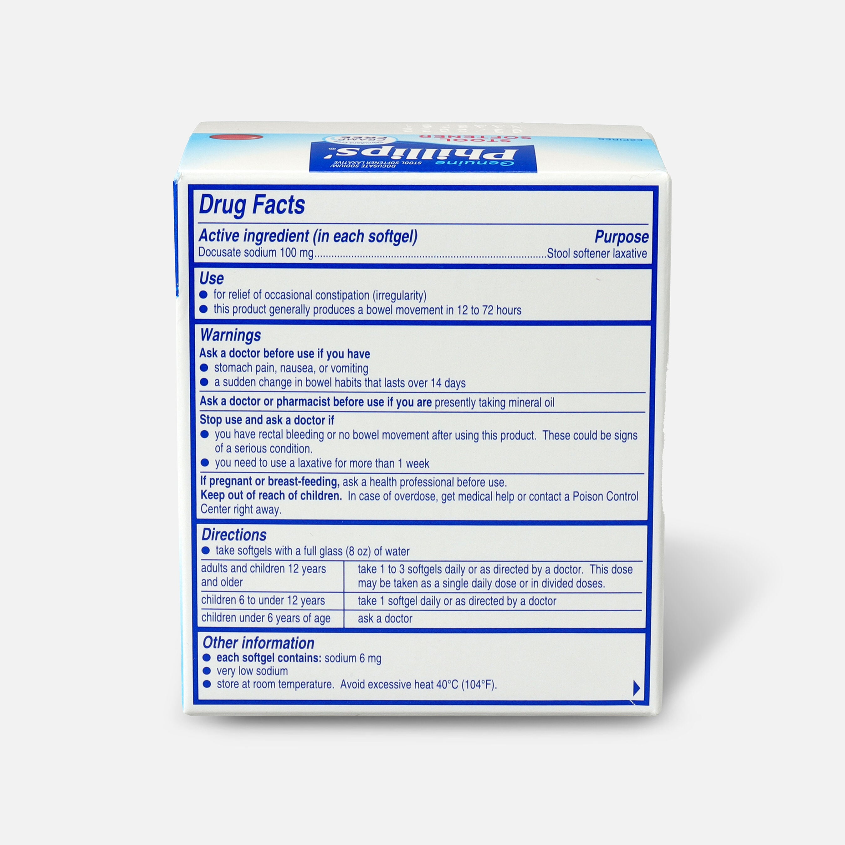 FSA Eligible Phillips' Stool Softener Liquid Gels Liquid Gels, 30 ct ...