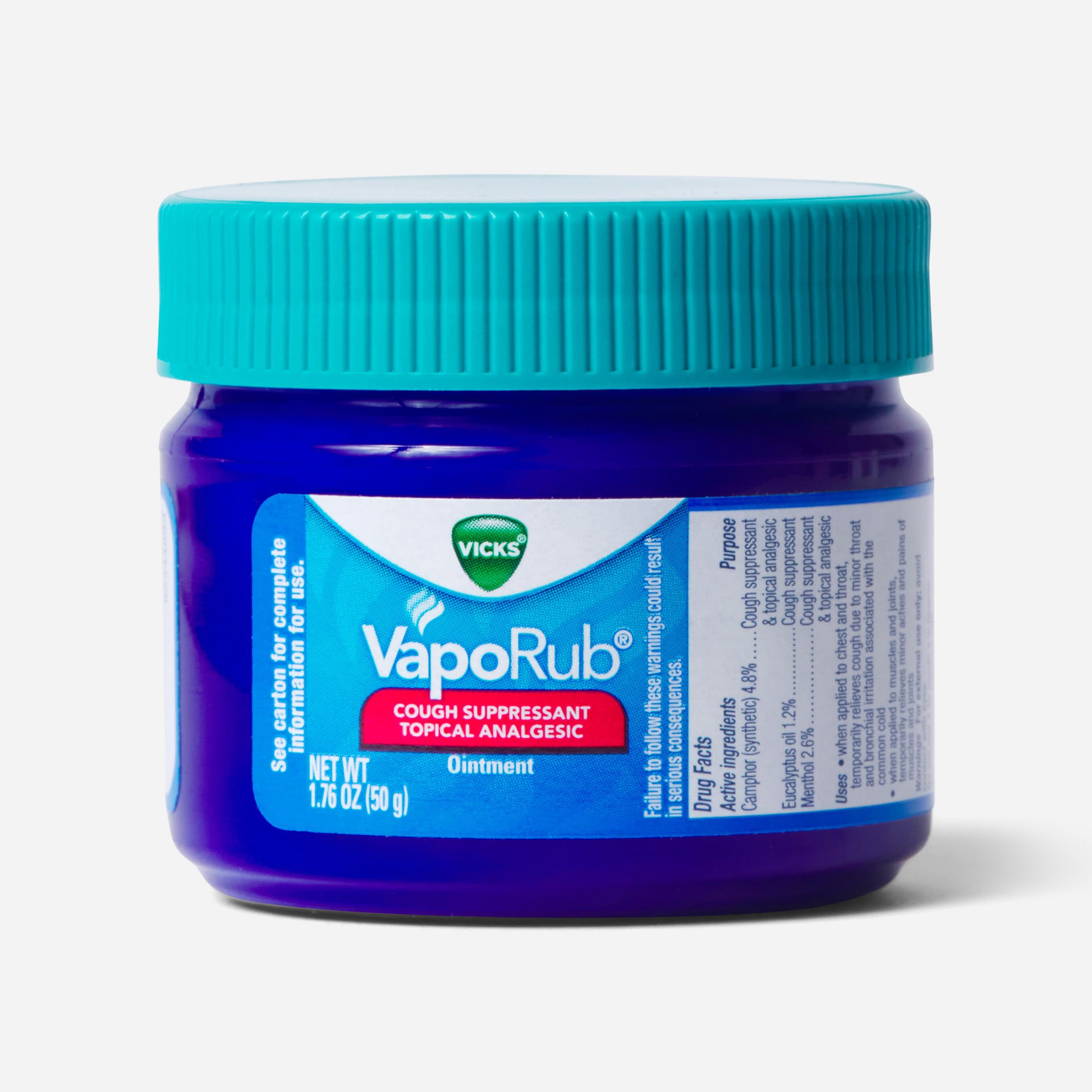 FSA Eligible Vicks VapoRub Cough Suppressant Topical Analgesic, 1.76 oz ...