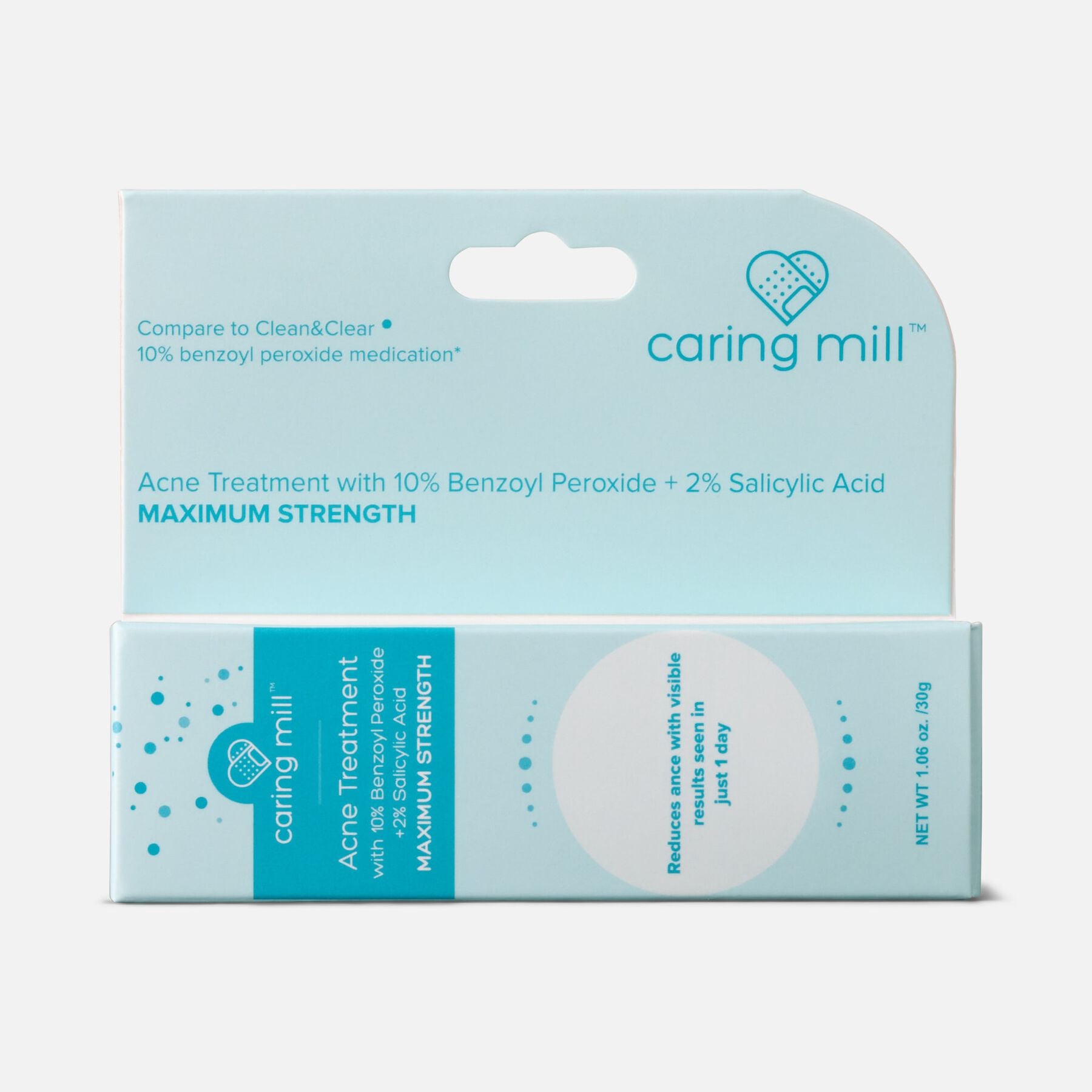 FSA Eligible Caring Mill Acne Treatment, 10% Benzoyl Peroxide + 2% ...
