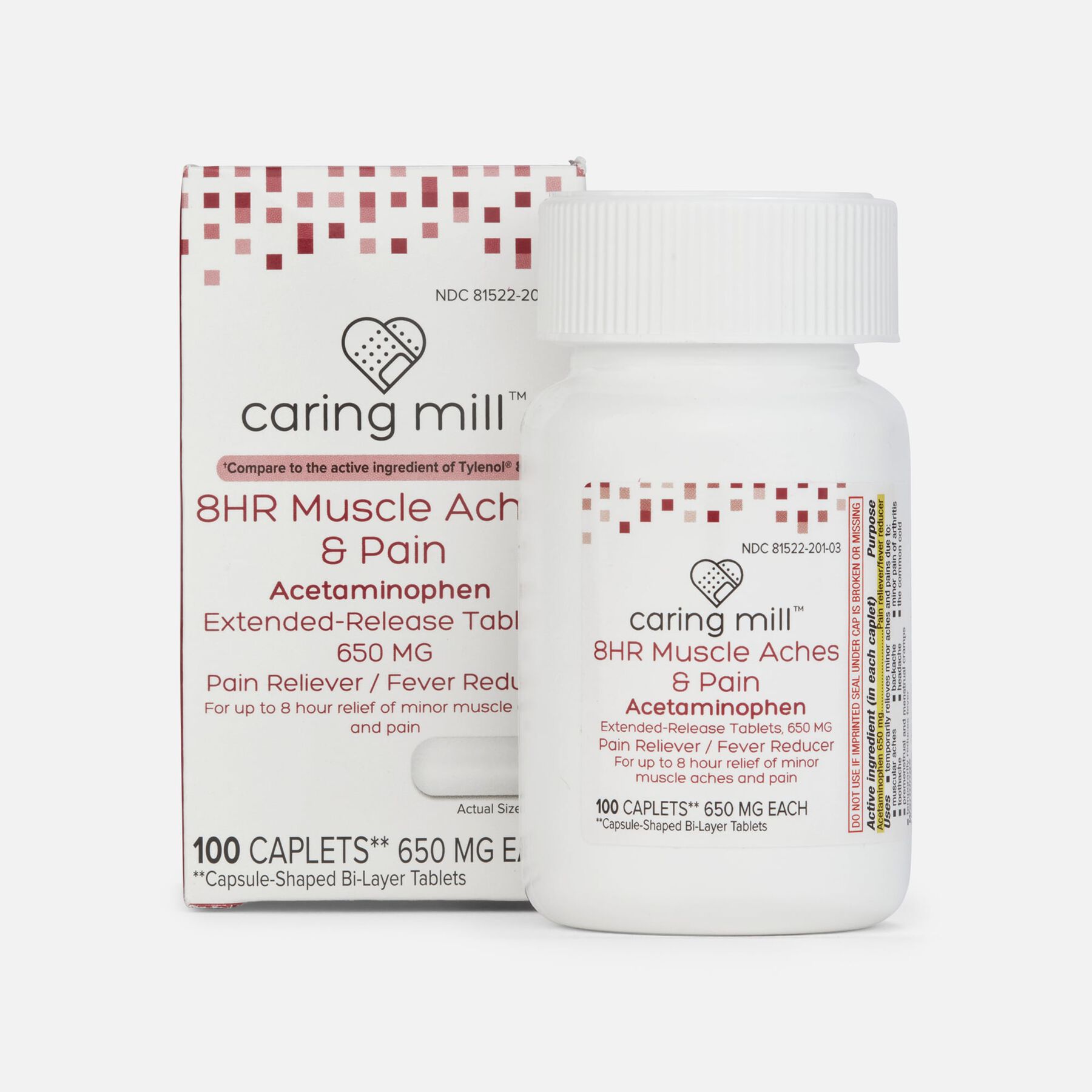 FSA Eligible Caring Mill 8 HR Muscle Aches & Pain Tablets, 100 ct ...