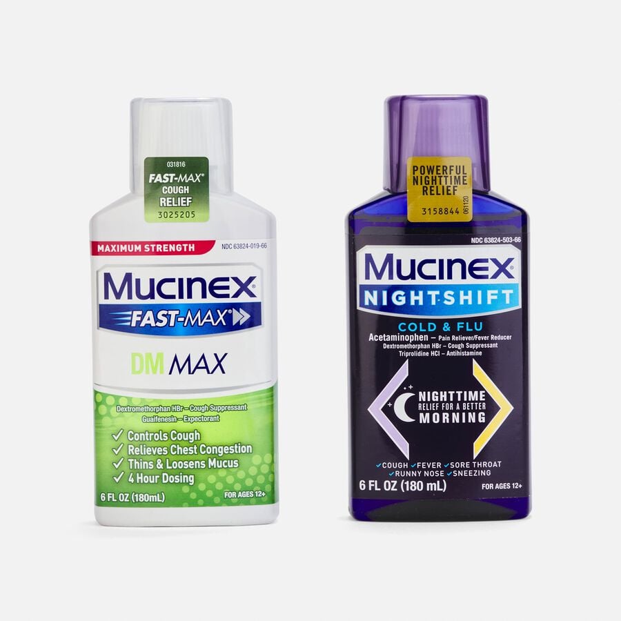 FSA Eligible Mucinex Fast-Max DM Max & Nightshift Cold & Flu Combo Pack ...