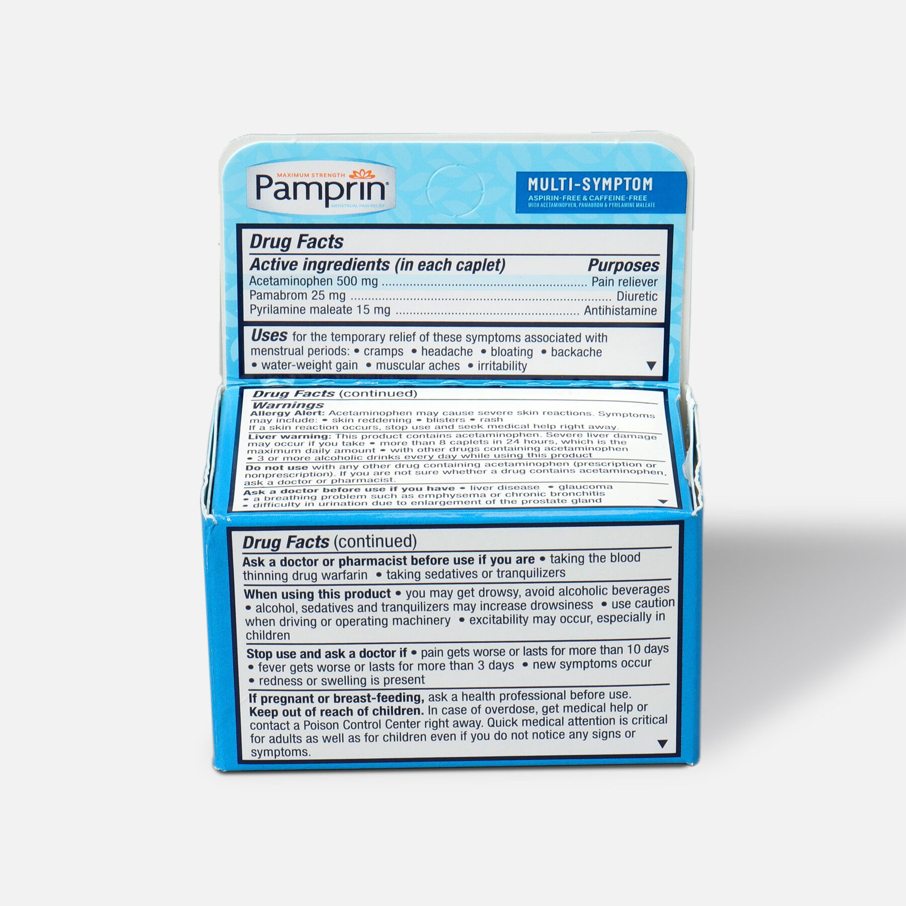 Pamprin Maximum Strength Multi-Symptom Menstrual Pain Relief - 20 ct.