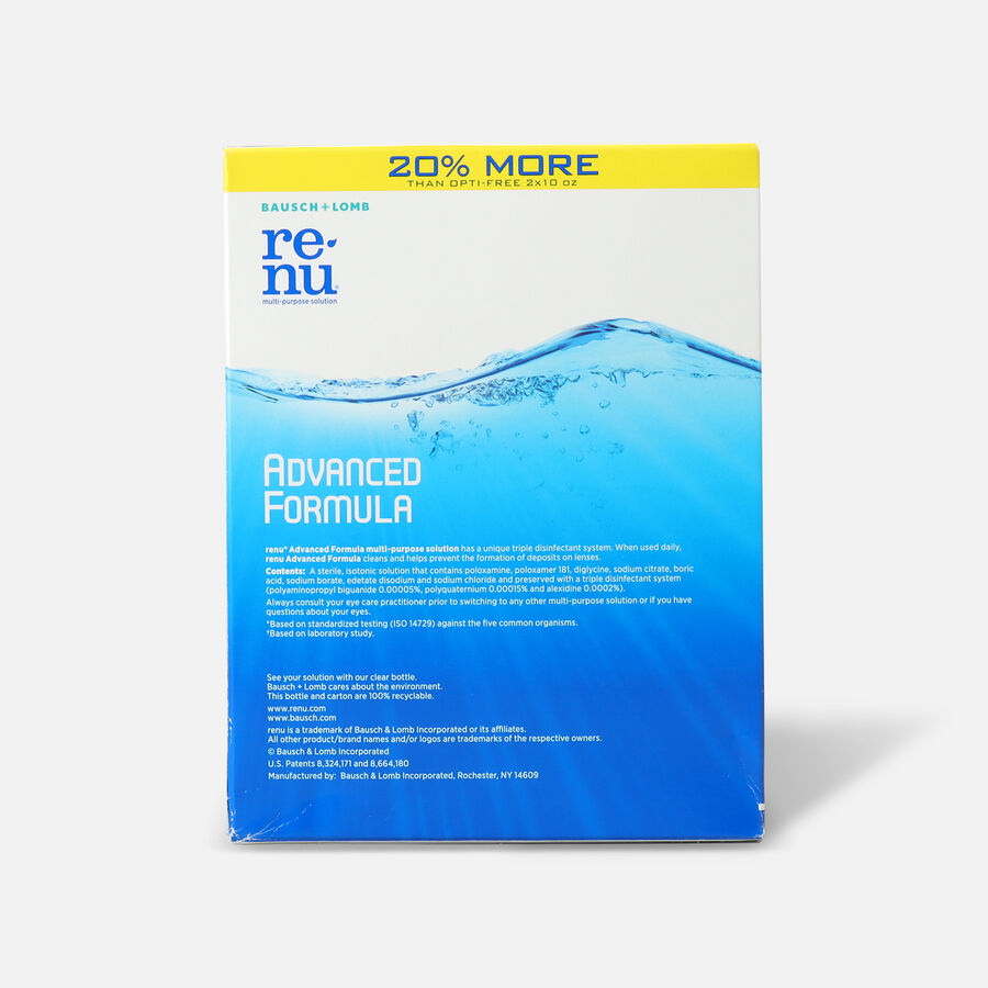 Renu Advanced Formula Multi-Purpose Contact Lens Solution, 12 oz. (Twin ...