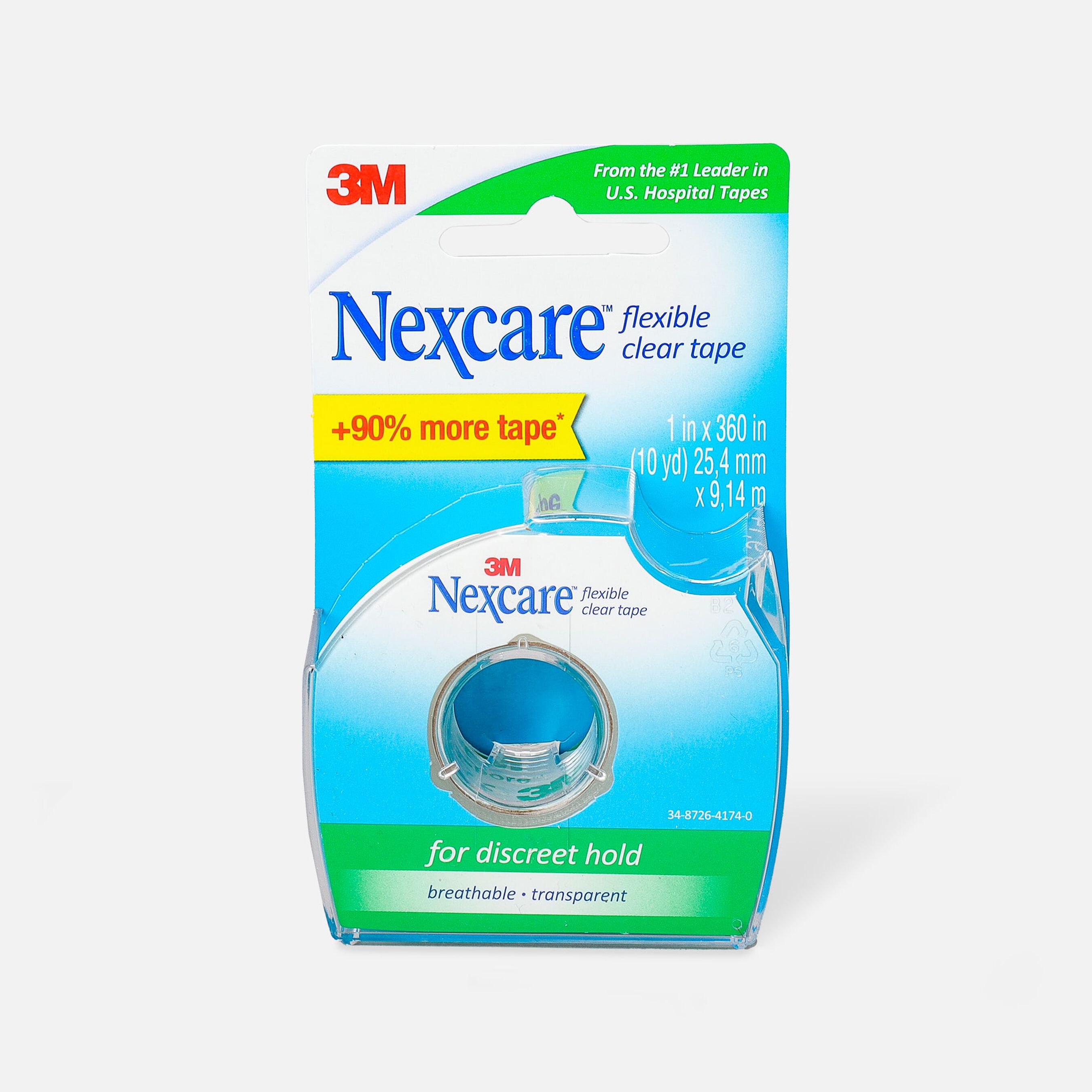 FSA Eligible Nexcare Flexible Clear First Aid Tape Dispenser, 1" x 10 ...