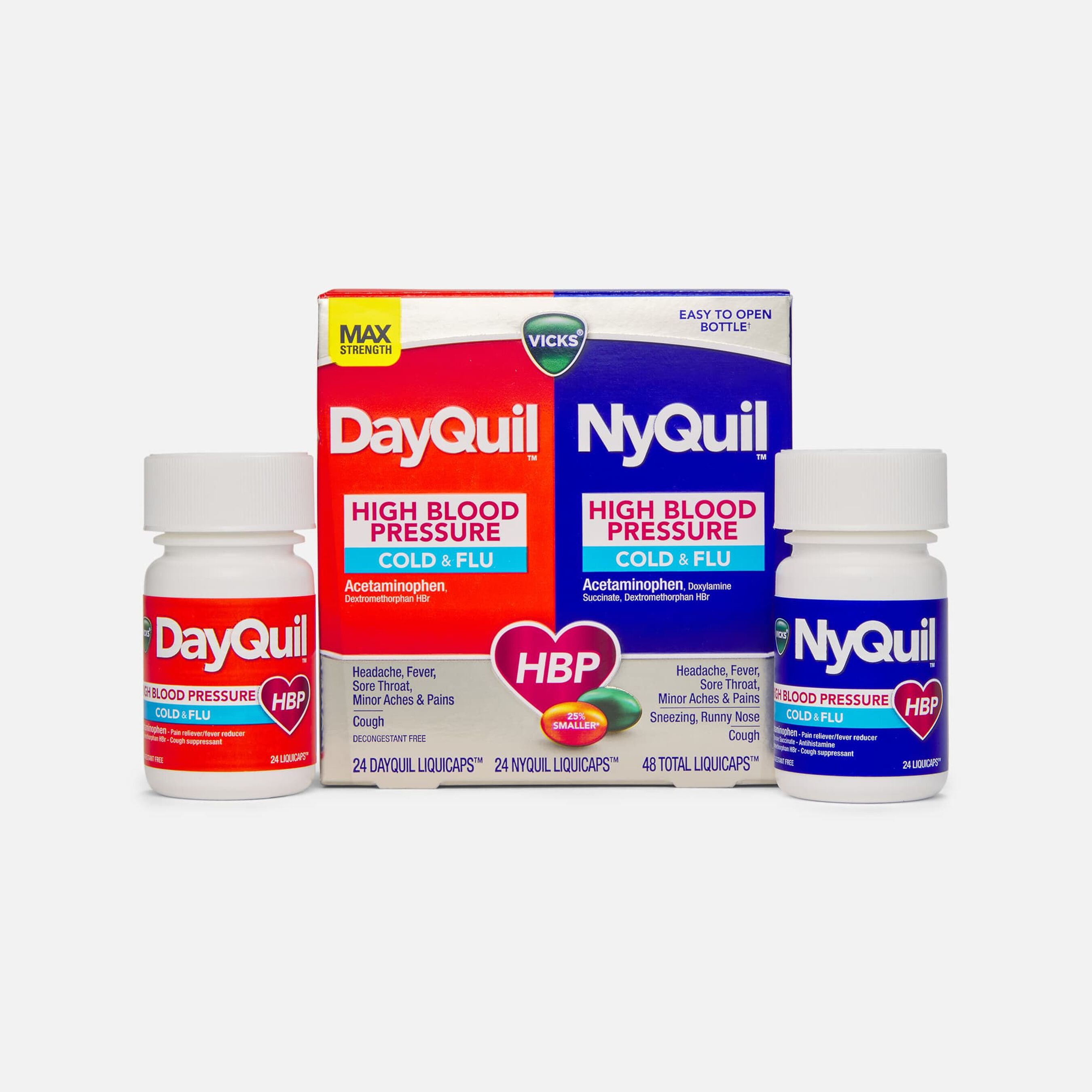 FSA Eligible Vicks DayQuil & NyQuil High Blood Pressure Cold & Flu ...