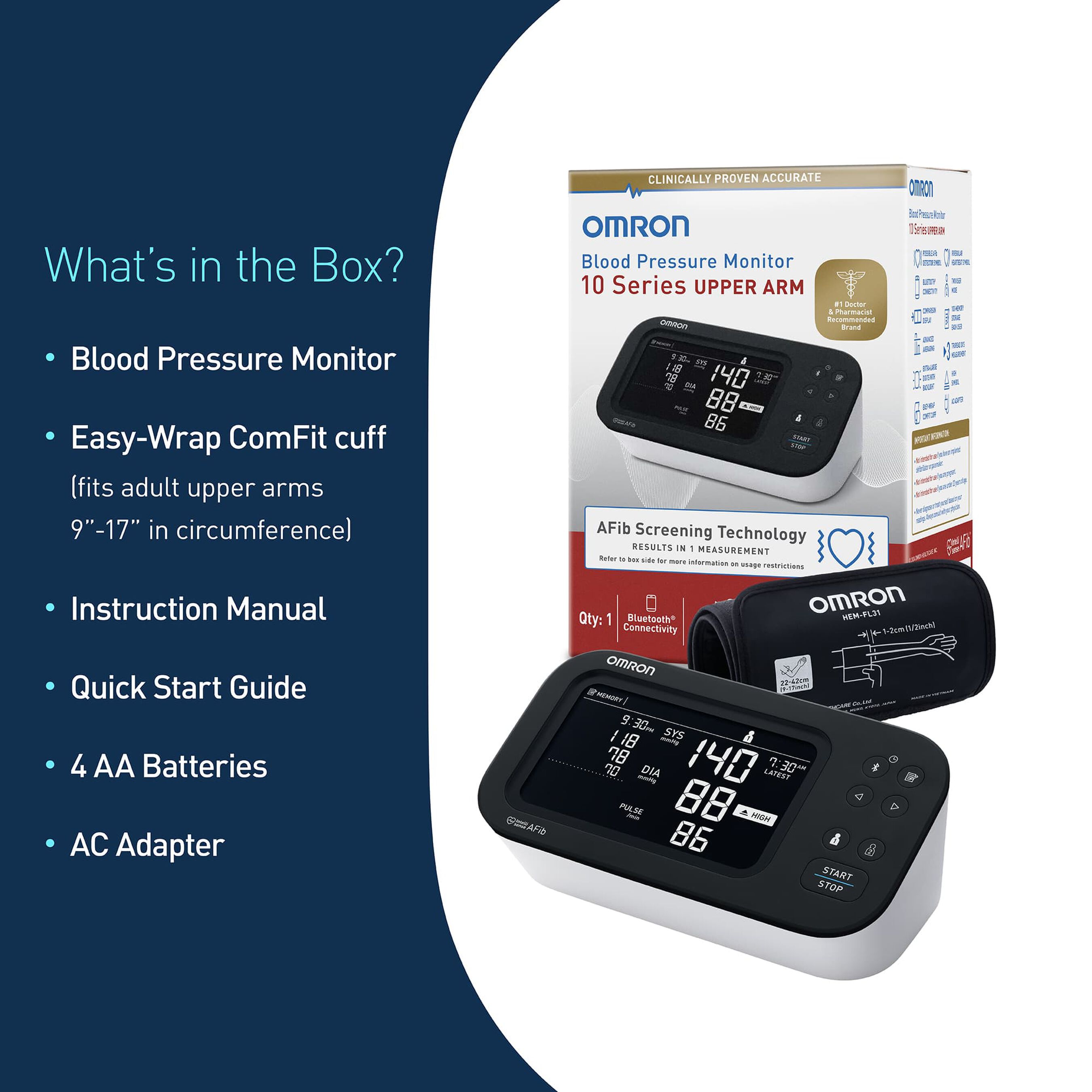 FSA Eligible Omron 10-Series Upper Arm Blood Pressure Monitor ...