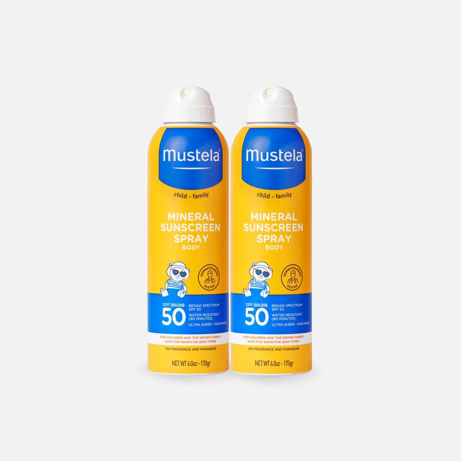 Mustela Mineral Sunscreen Spray, SPF 50, 6 oz. (2-Pack)