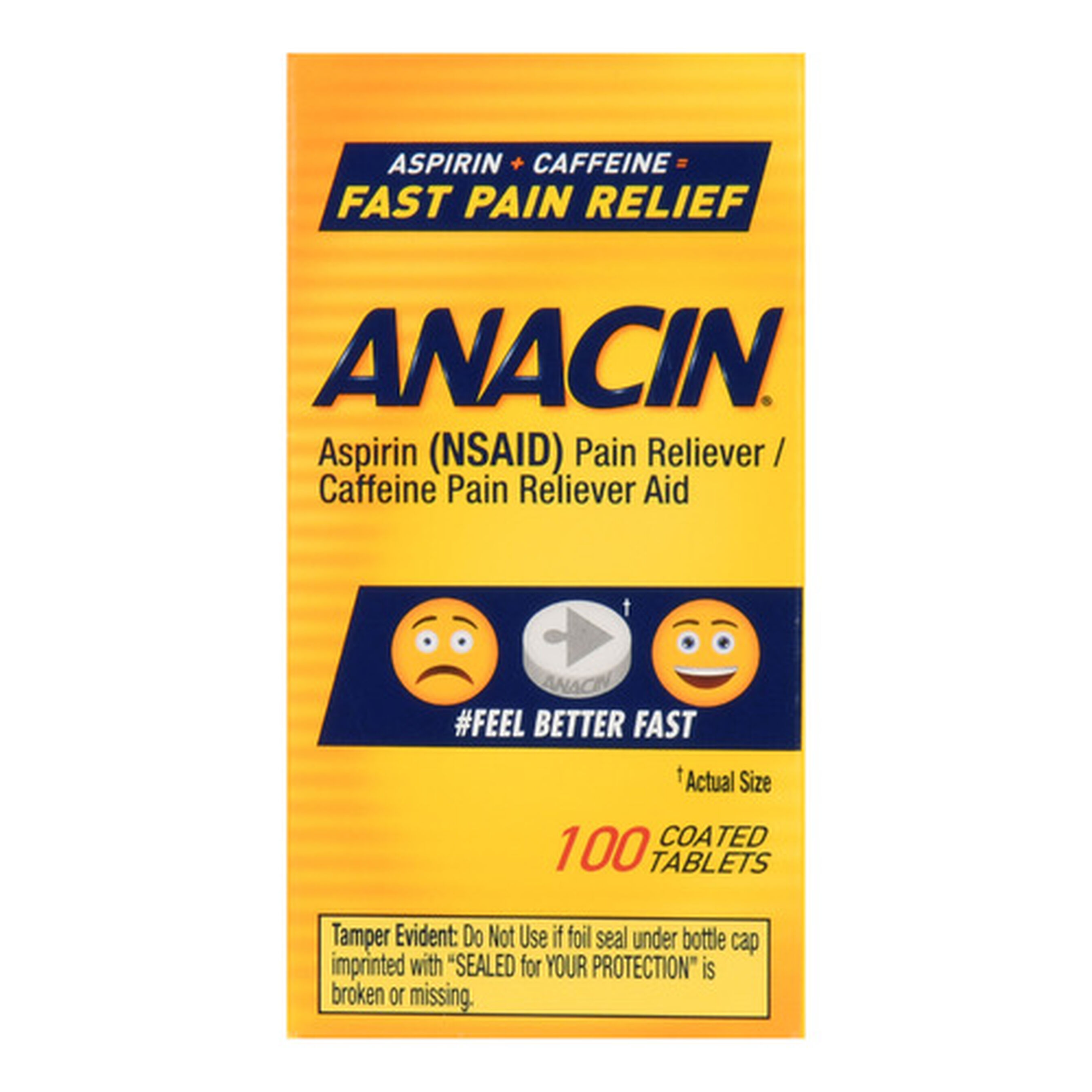 Anacin Regular Strength Aspirin Tablets, 100 count