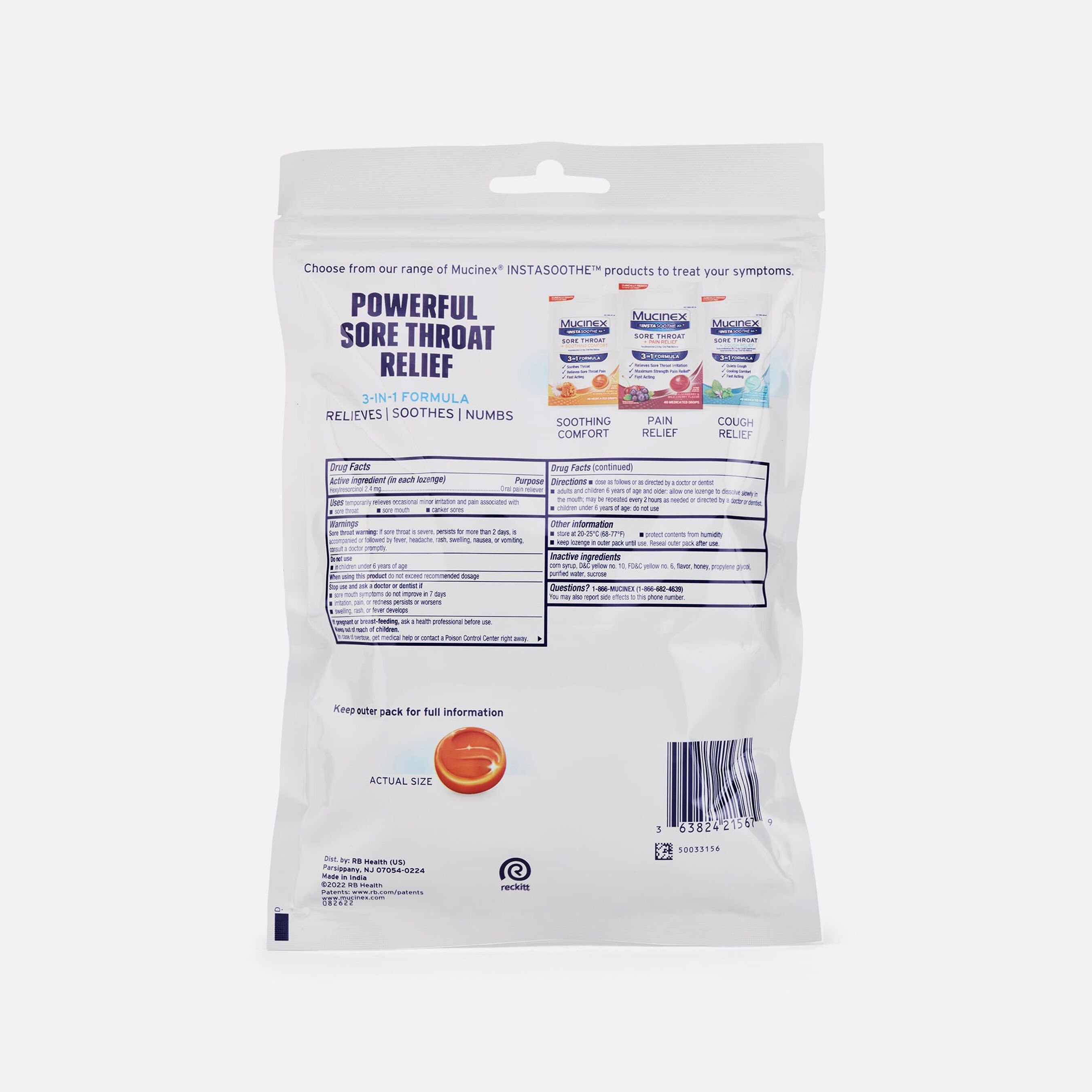 FSA Eligible Mucinex InstaSoothe™ Sore Throat + Soothing Comfort ...