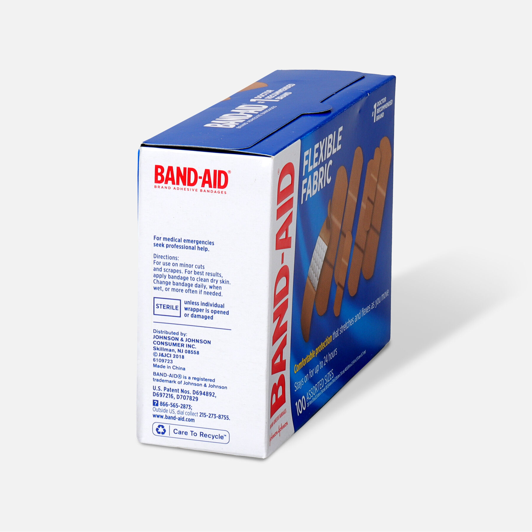 FSA Eligible Band-Aid Flexible Fabric Adhesive Bandages, Assorted Sizes ...