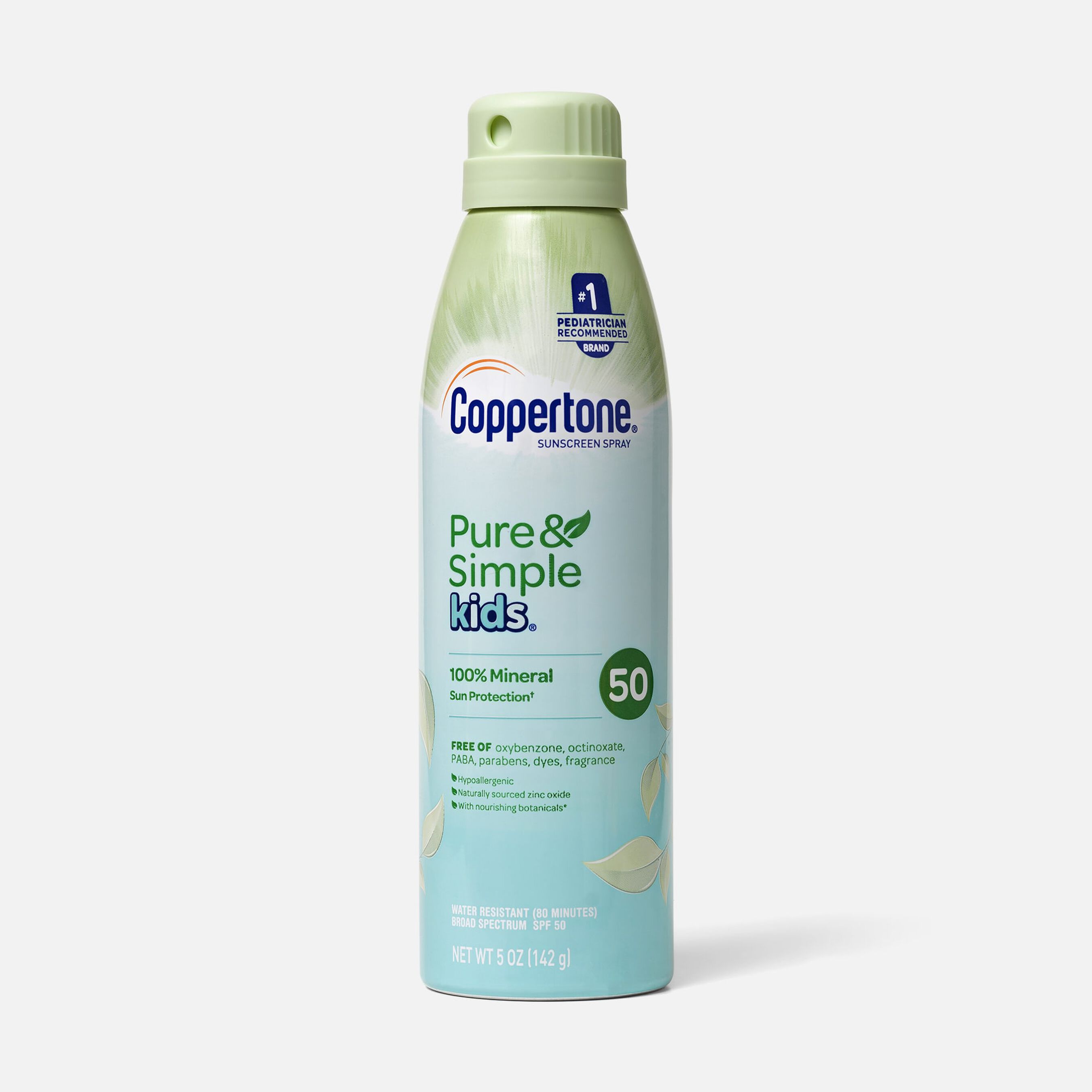 FSA Eligible Coppertone Pure & Simple Kids Sunscreen Spray, SPF 50, 5 ...