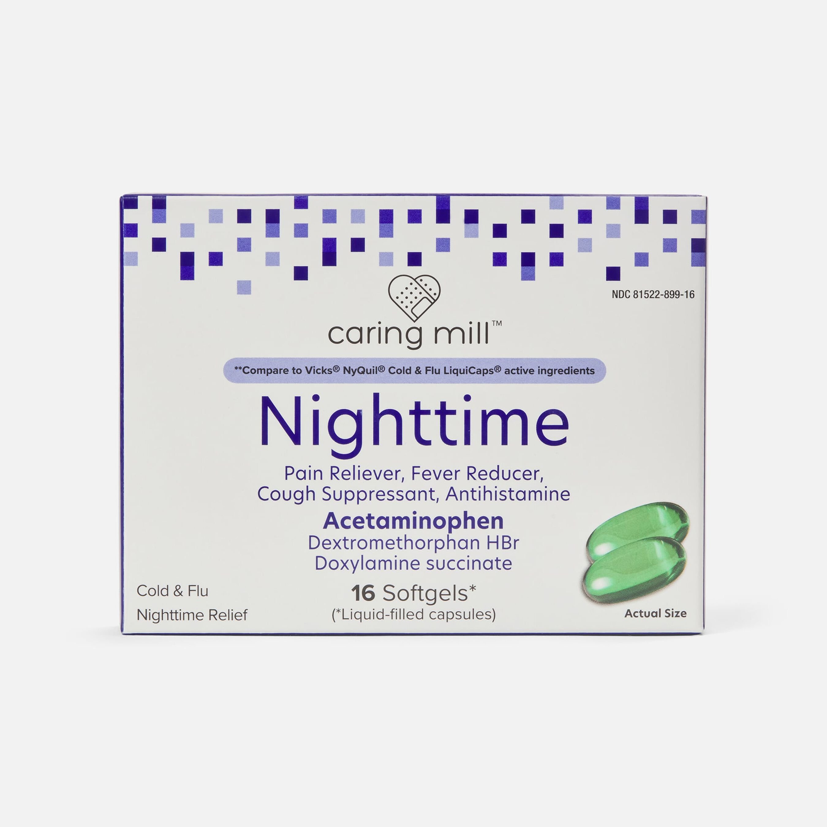 FSA Eligible Caring Mill™ Nighttime Cold & Flu Relief Softgels, 16 ct ...