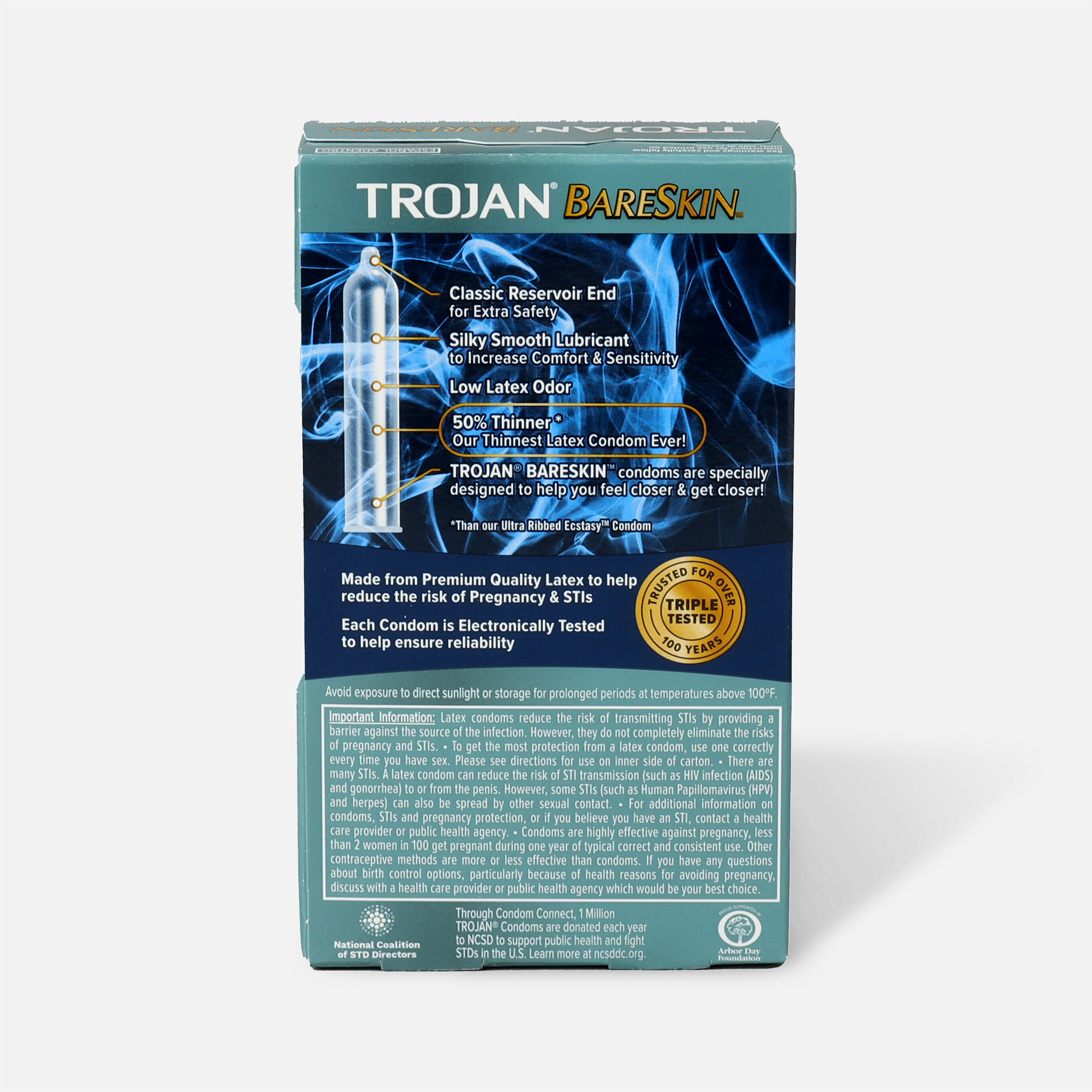 FSA Eligible Trojan Sensitivity Bareskin Premium Latex Condoms, 10 ct ...