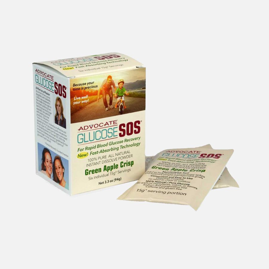 FSA Eligible Advocate Glucose SOS Powder, Green Apple, 3.3 oz. | FSA Store