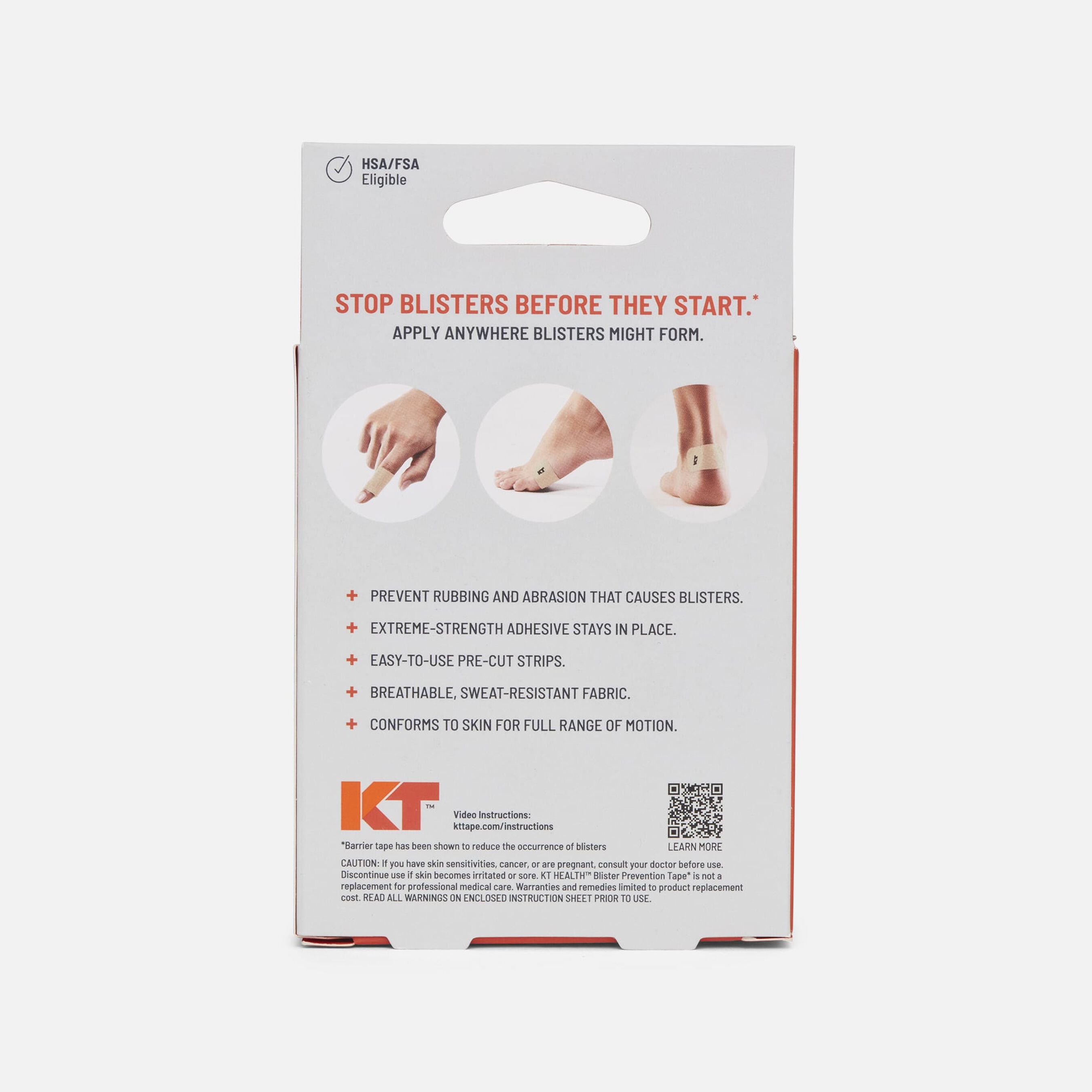 FSA Eligible KT Tape Blister Prevention Tape, Beige MultiPack, 30 ct ...