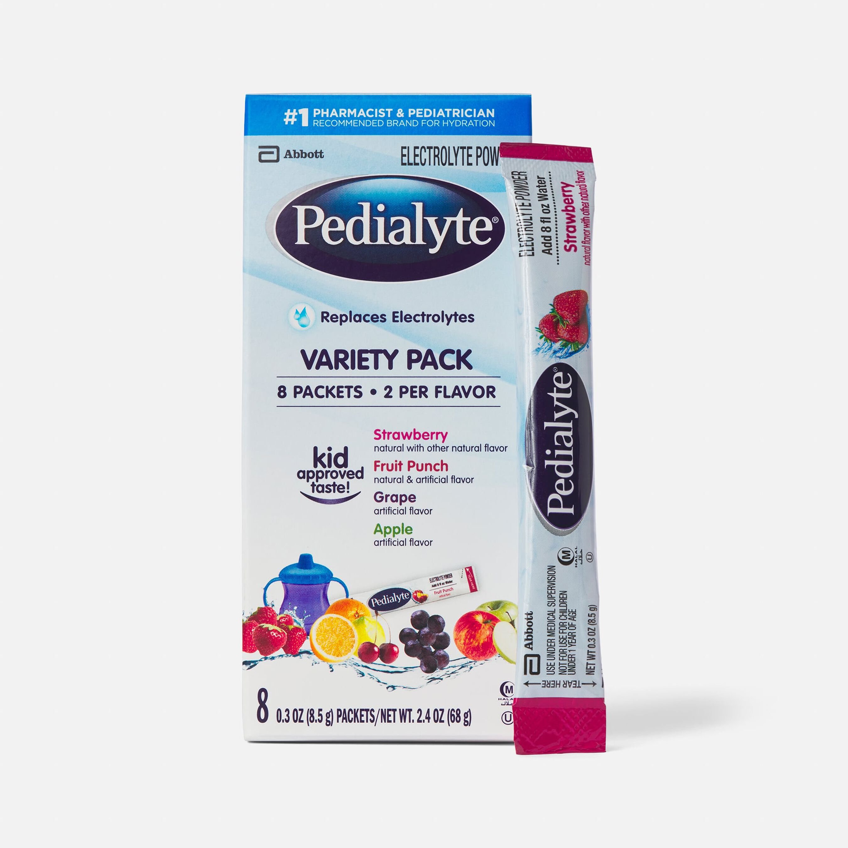 FSA Eligible Pedialyte® Electrolyte Powder Pack - Punch, Grape, Apple ...