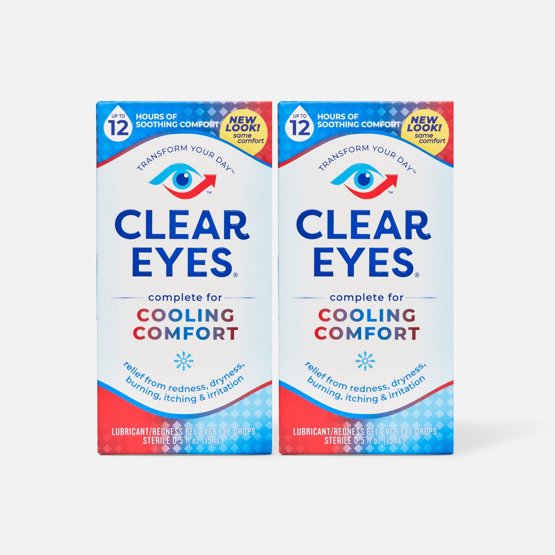 FSA Eligible Clear Eyes Cooling Comfort Redness Relief, .5 oz. (2-Pack ...