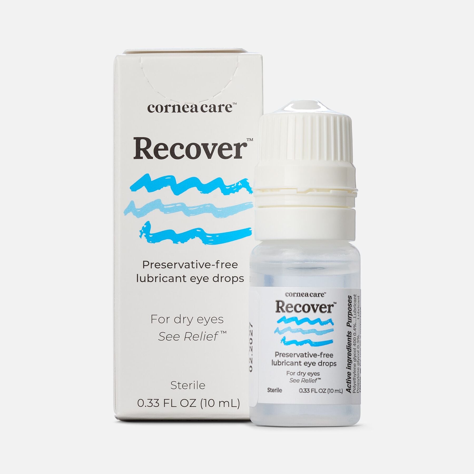 FSA Eligible CorneaCare Recover Preservative-Free Artificial Tear, 0.33 ...
