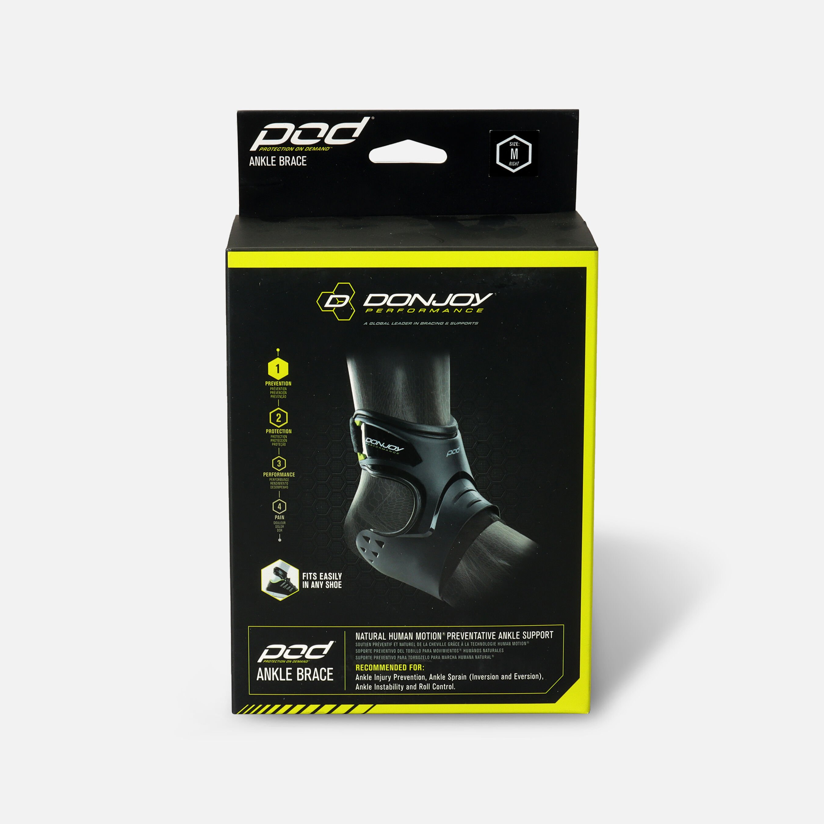 DonJoy Performance Pod Ankle Brace, Black, Right