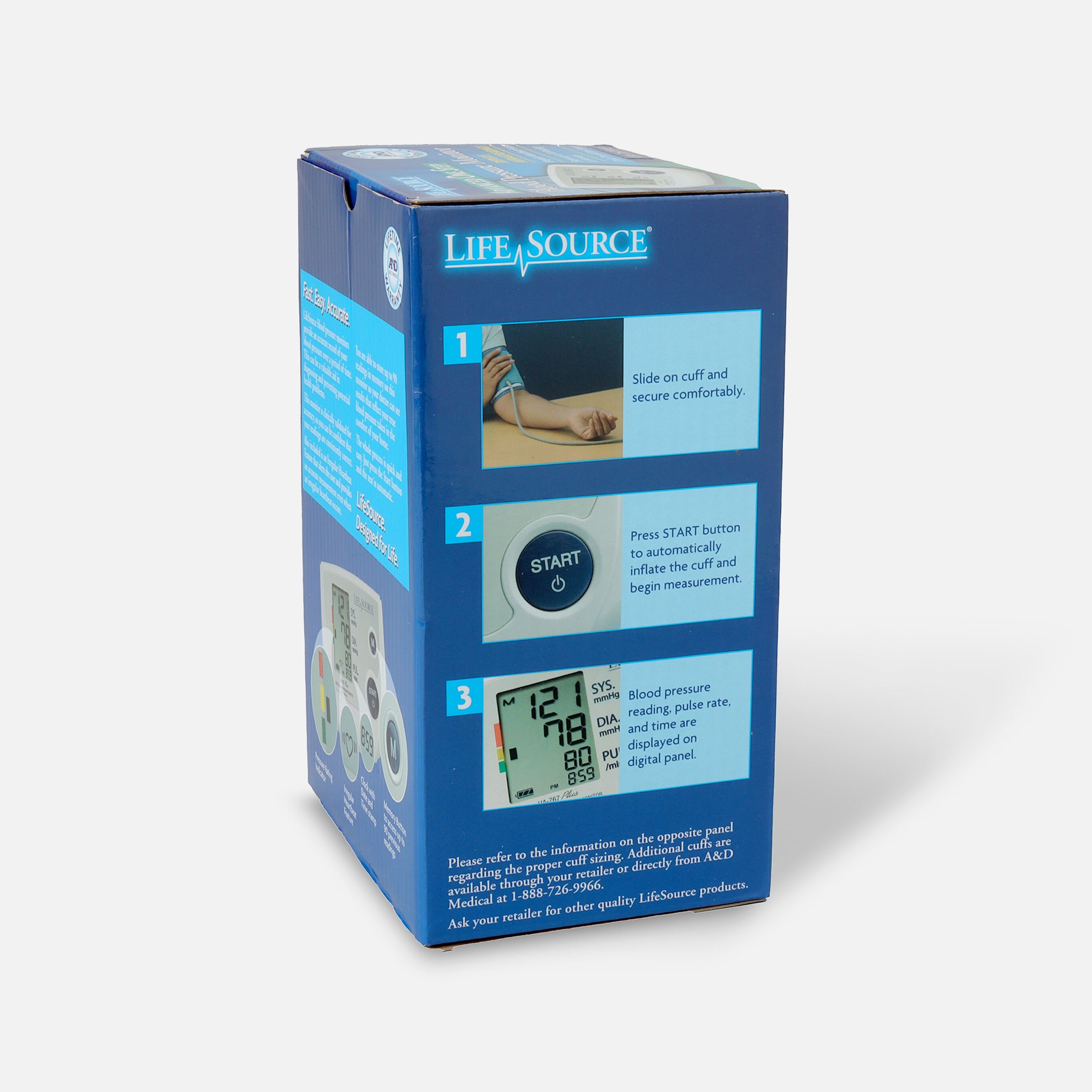 Lifesource Automatic Arm Blood Pressure Monitor with Small Cuff