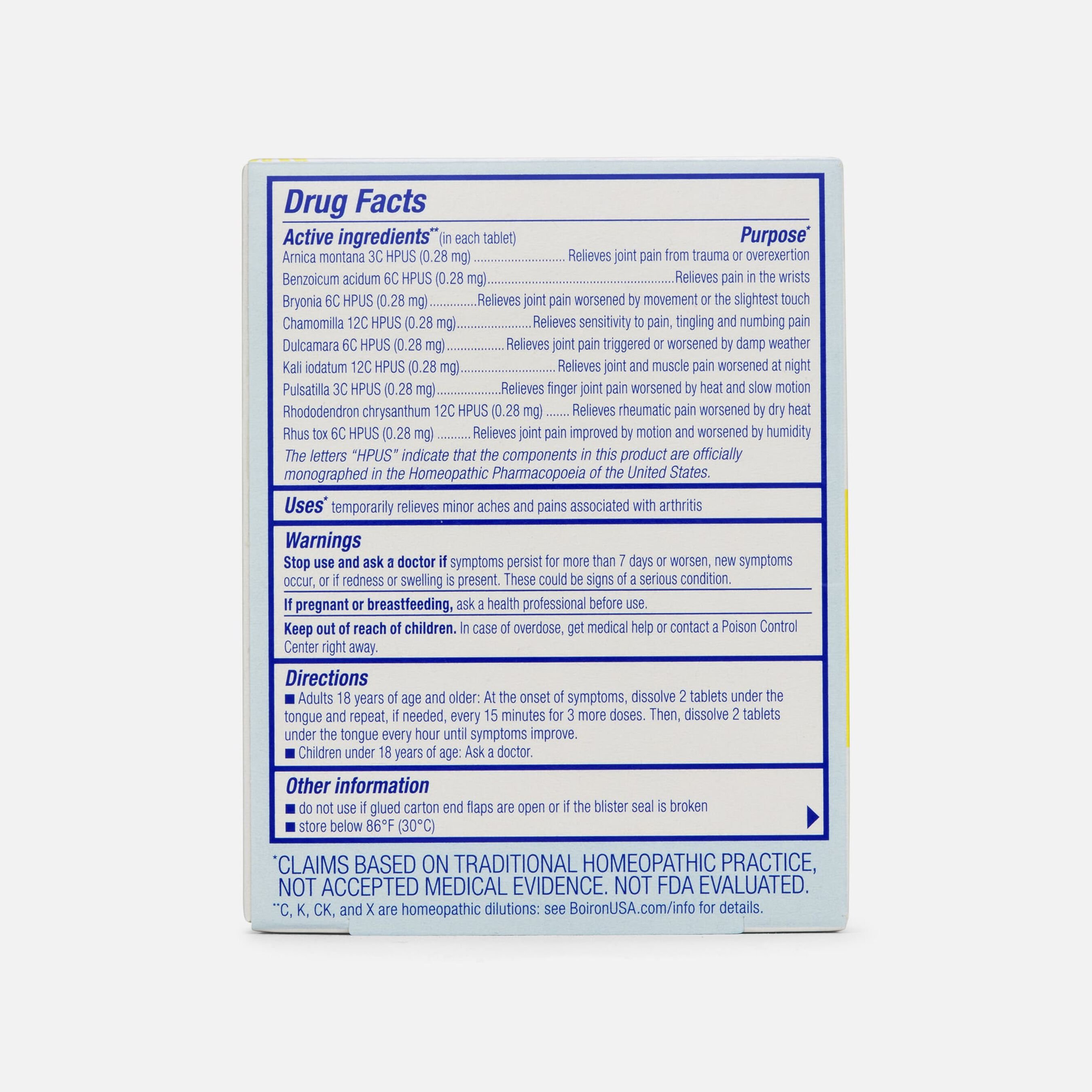 FSA Eligible Boiron Arnicare Arthritis Pain Relief Meltaway Tablets, 60 ...