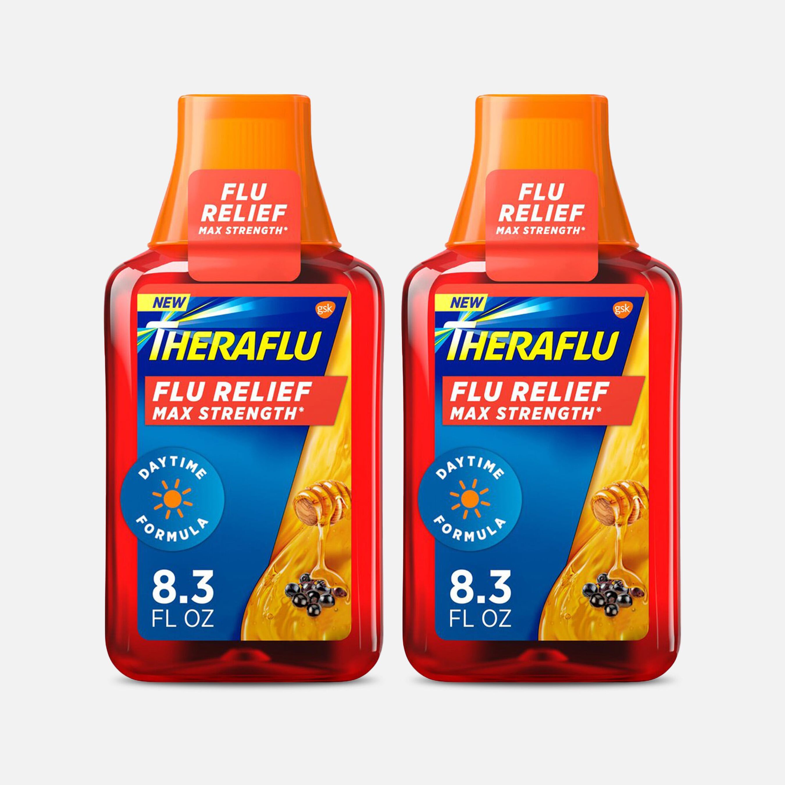 FSA Eligible TheraFlu Max Strength Daytime Flu Relief Syrup, Honey ...