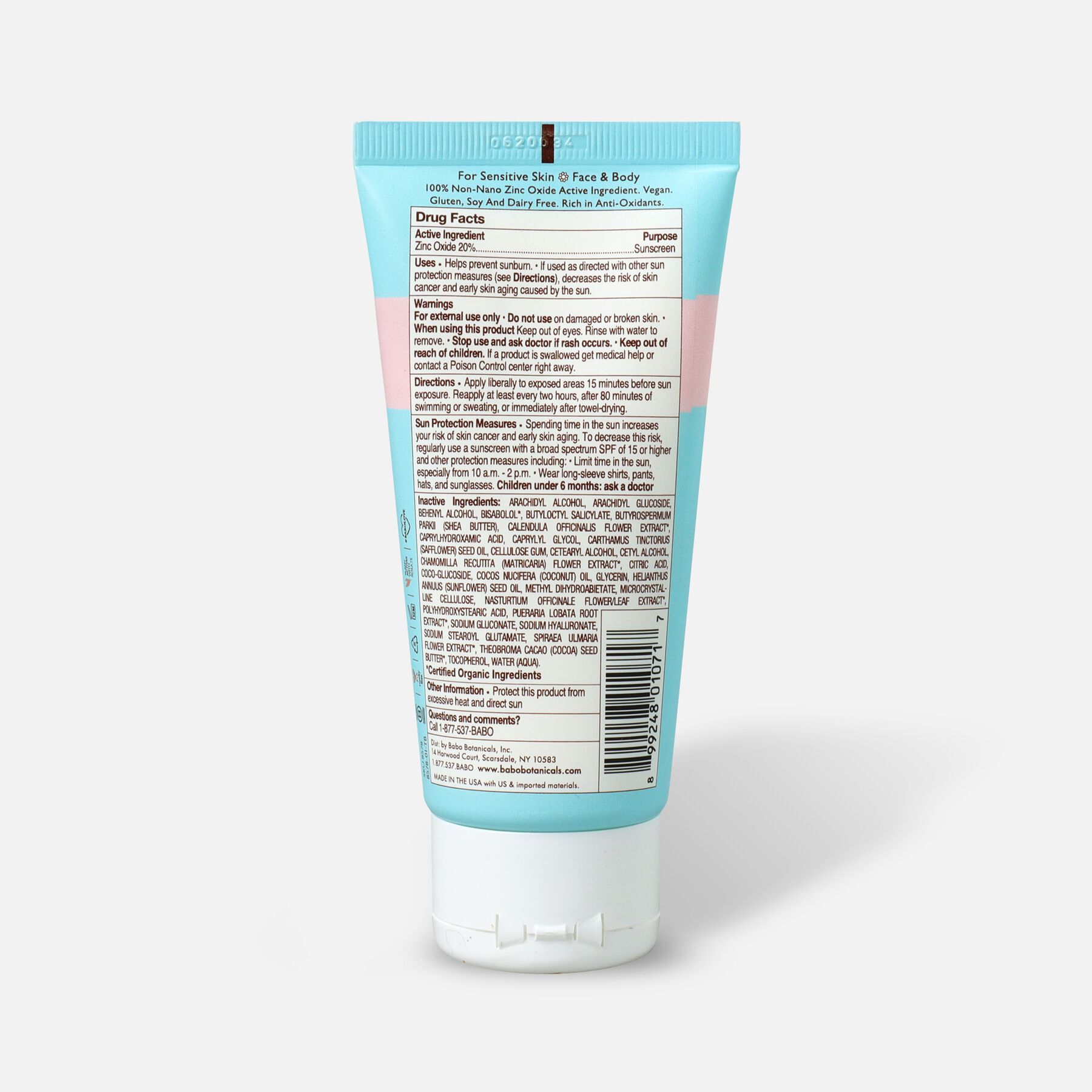 Babo Botanicals Baby Skin Mineral Sunscreen Lotion, SPF 50, 3 fl oz.