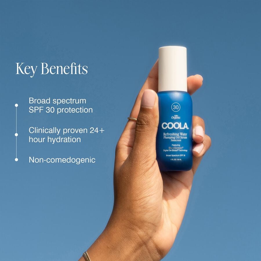 FSA Eligible COOLA Refreshing Water Plumping Gel Serum Sunscreen, SPF ...