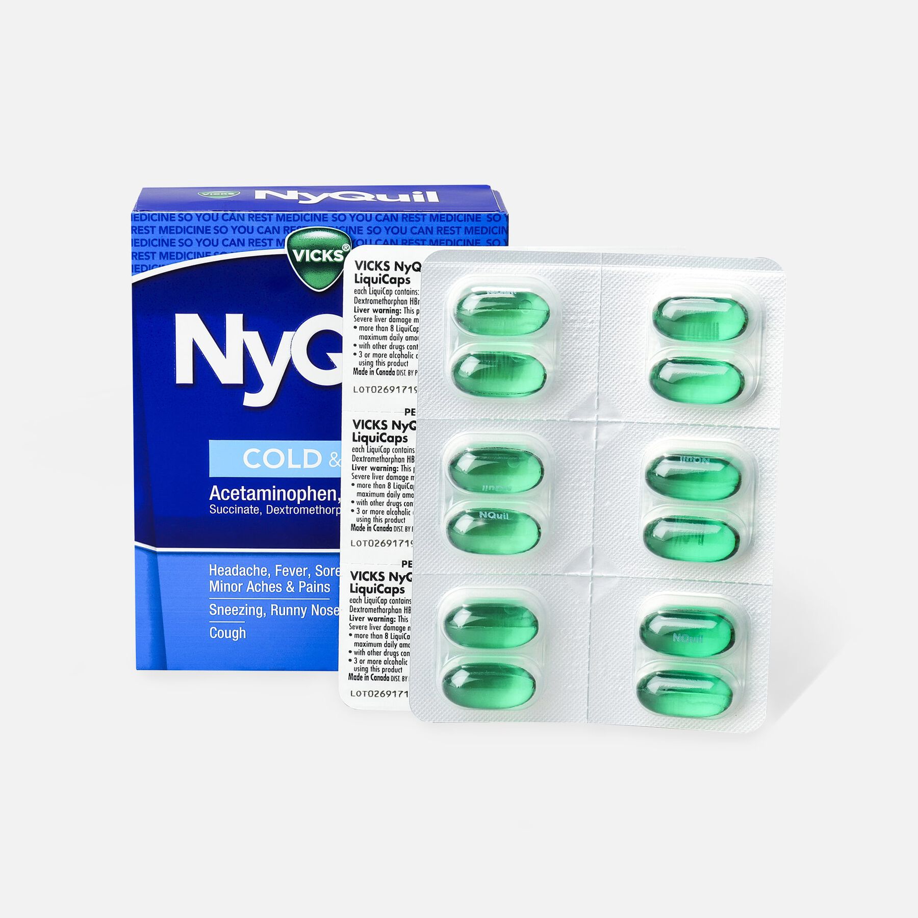 FSA Eligible Vicks NyQuil Cold and Flu Liquicaps, 24 ct. | FSA Store