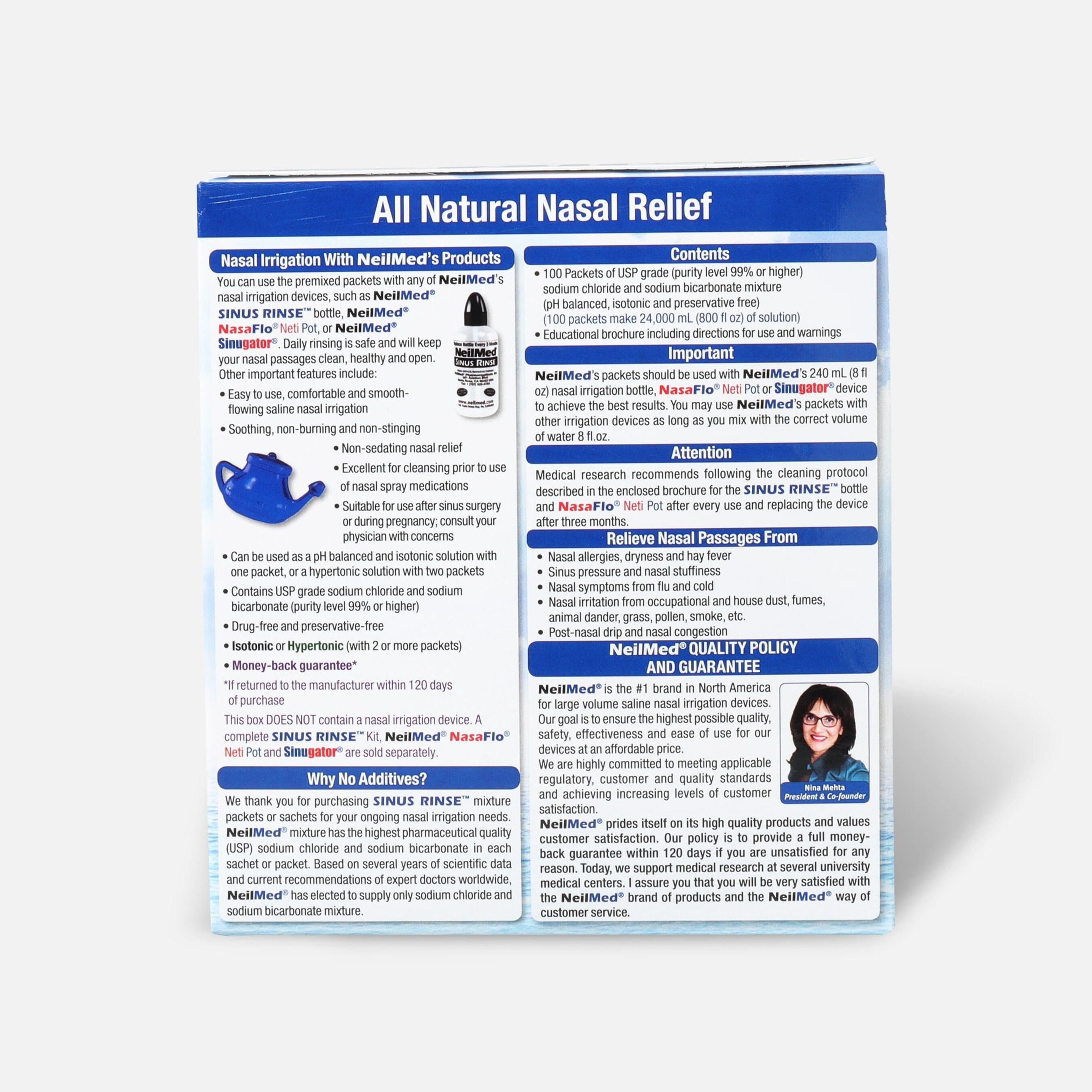 FSA Eligible NeilMed Sinus Rinse Regular Refill Packets, 100 ct. | FSA ...