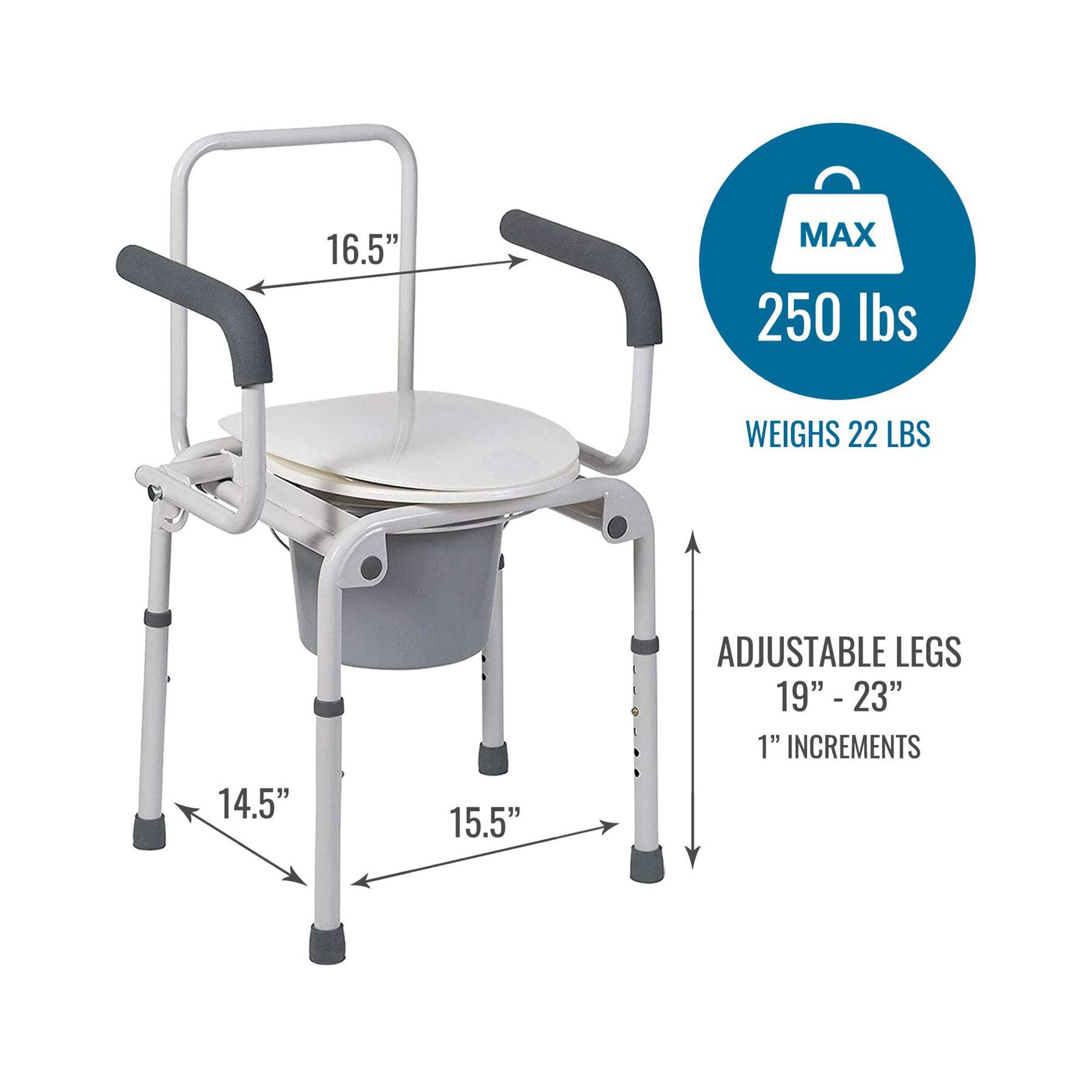 FSA Eligible DMI® Steel Drop-Arm Bedside Commode | FSA Store